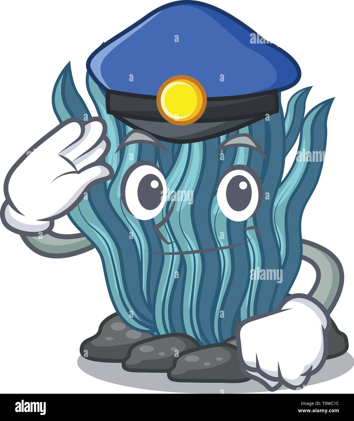 Police blue seaweed in the shape mascot Stock Vector Image & Art - Alamy