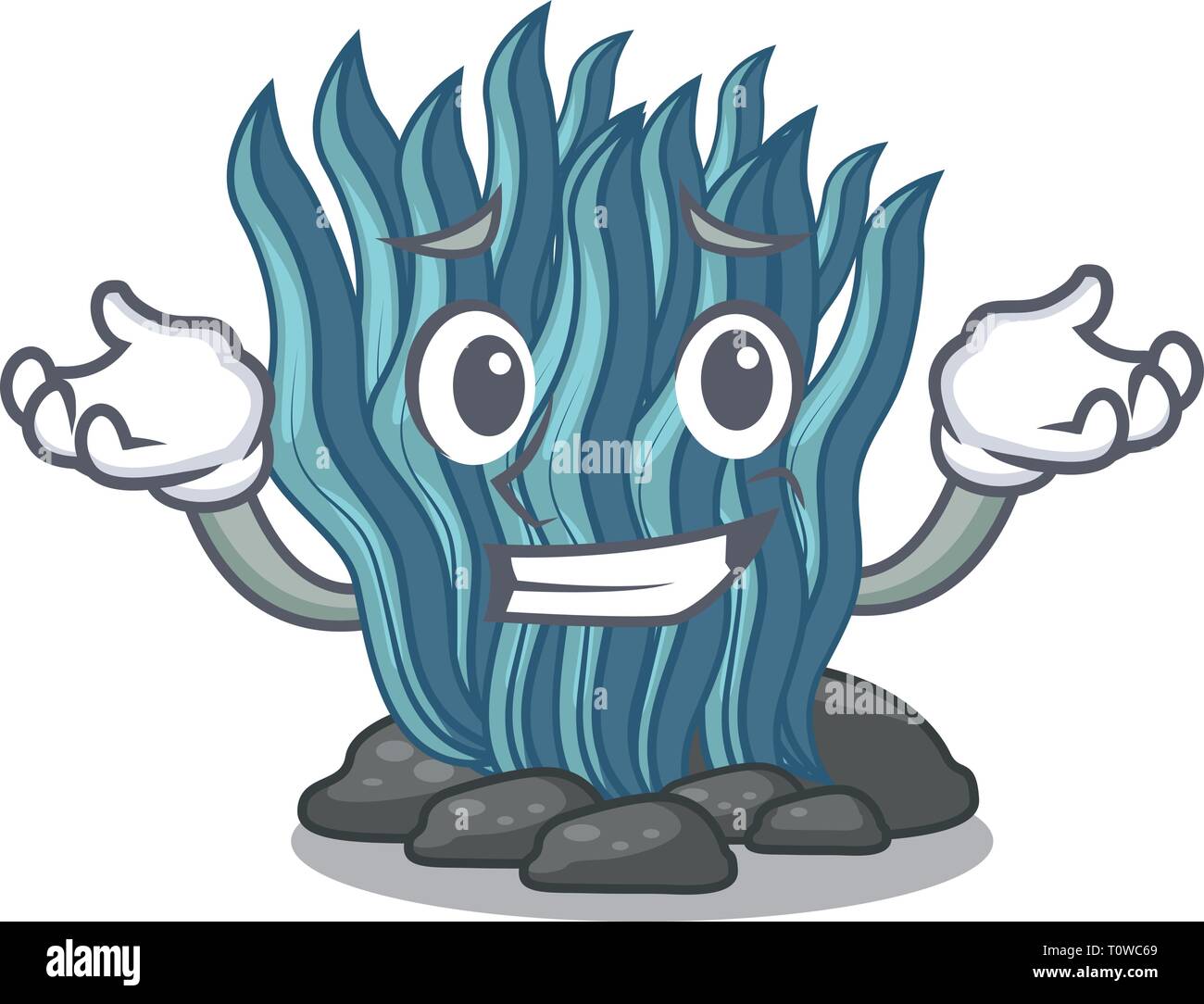 Grinning blue seaweed isolated in the character Stock Vector Image ...