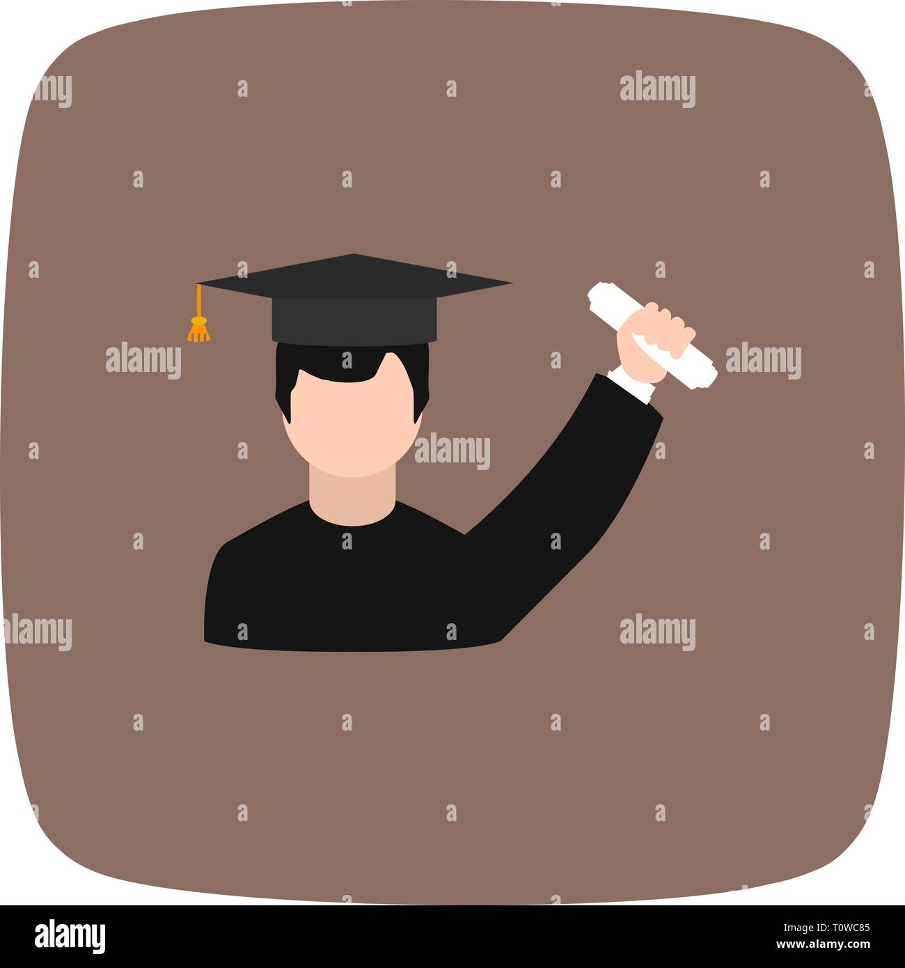 Illustration Getting Degree Icon Stock Photo - Alamy