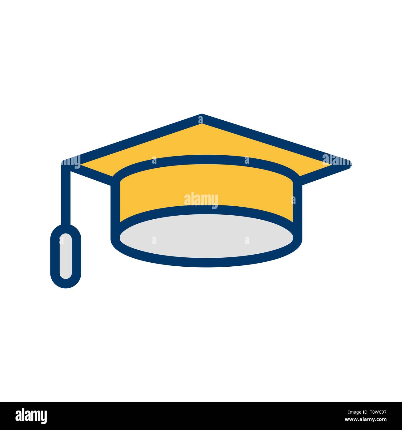 Illustration Graduation Cap Icon Stock Photo - Alamy