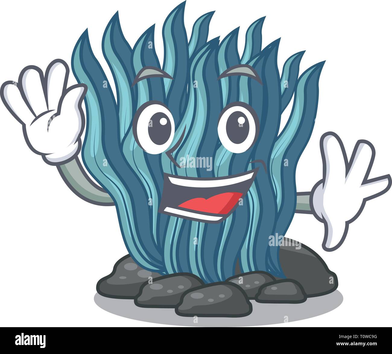 Waving blue seaweed isolated in the character Stock Vector Image & Art ...