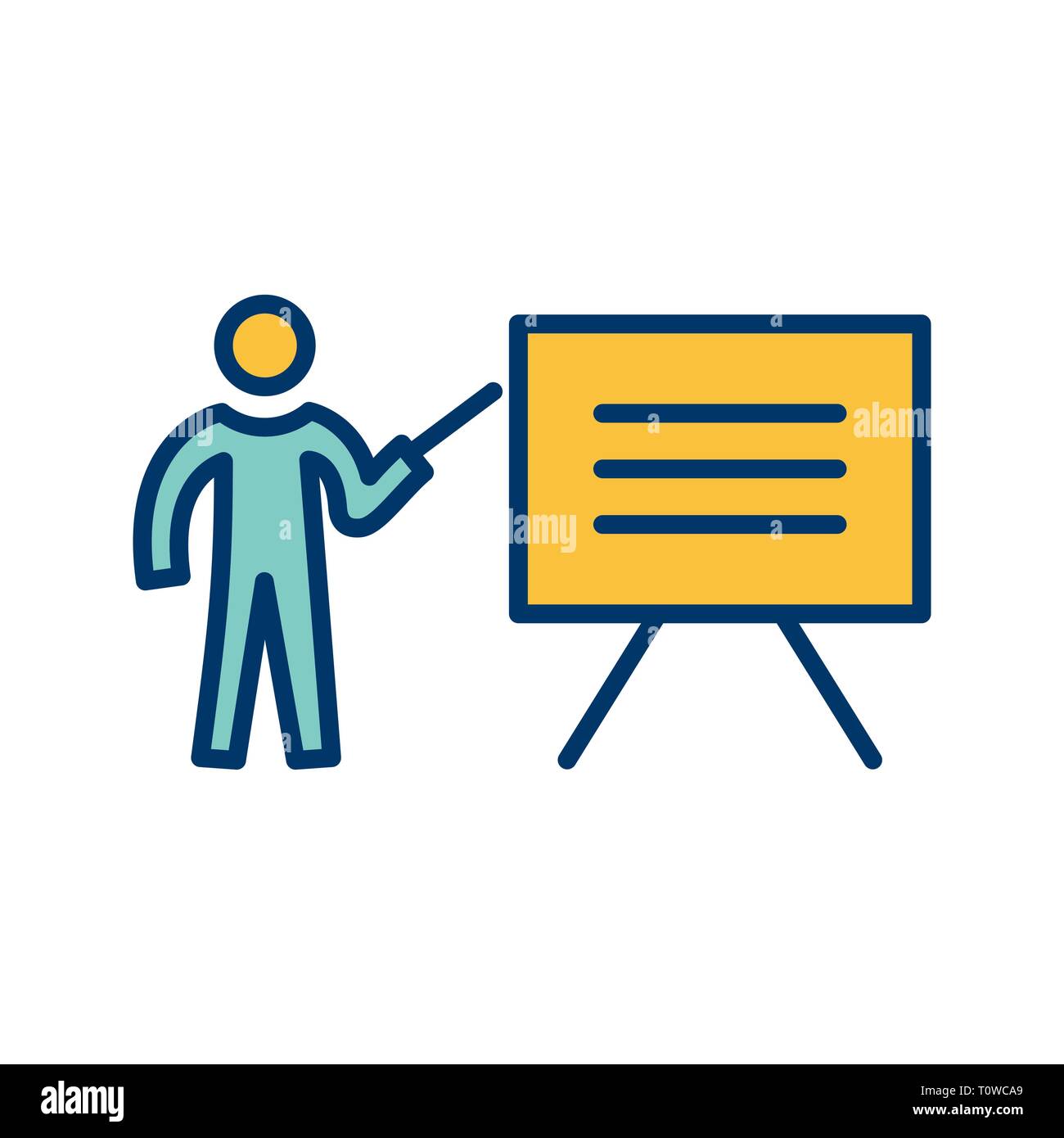 Illustration Teaching Icon Stock Photo - Alamy
