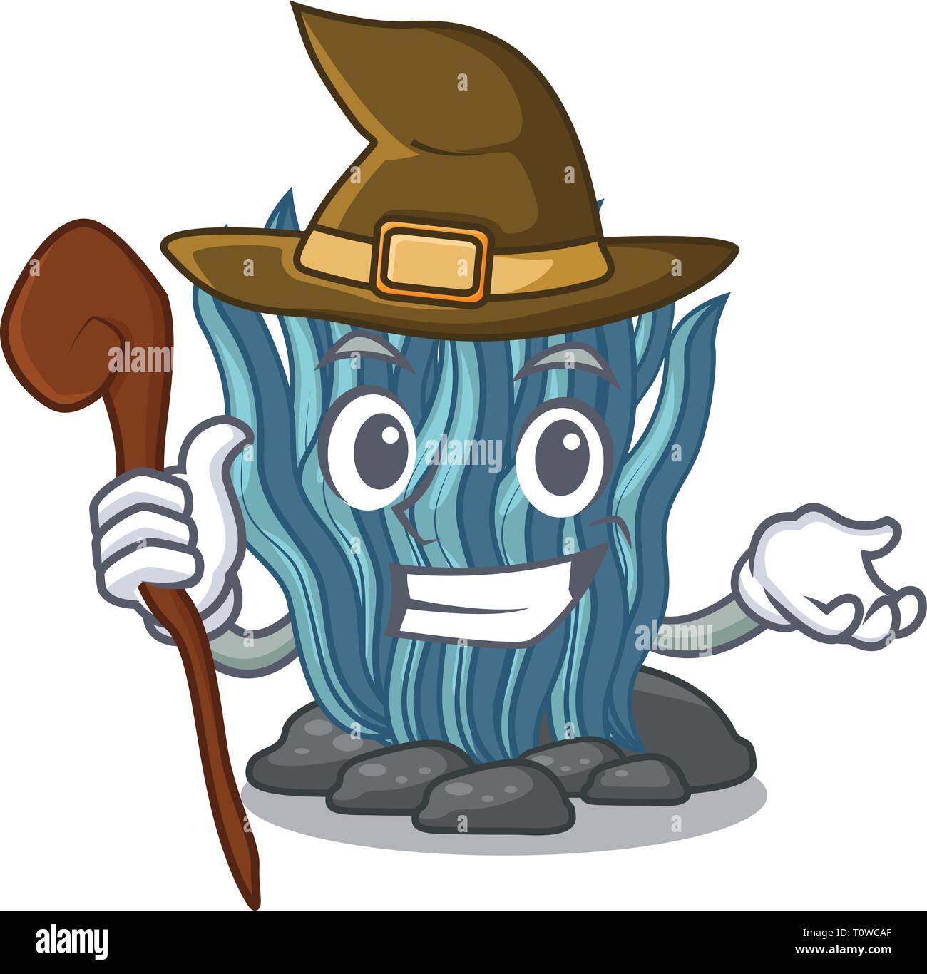 Witch blue seaweed cartoon under sea water Stock Vector Image & Art - Alamy