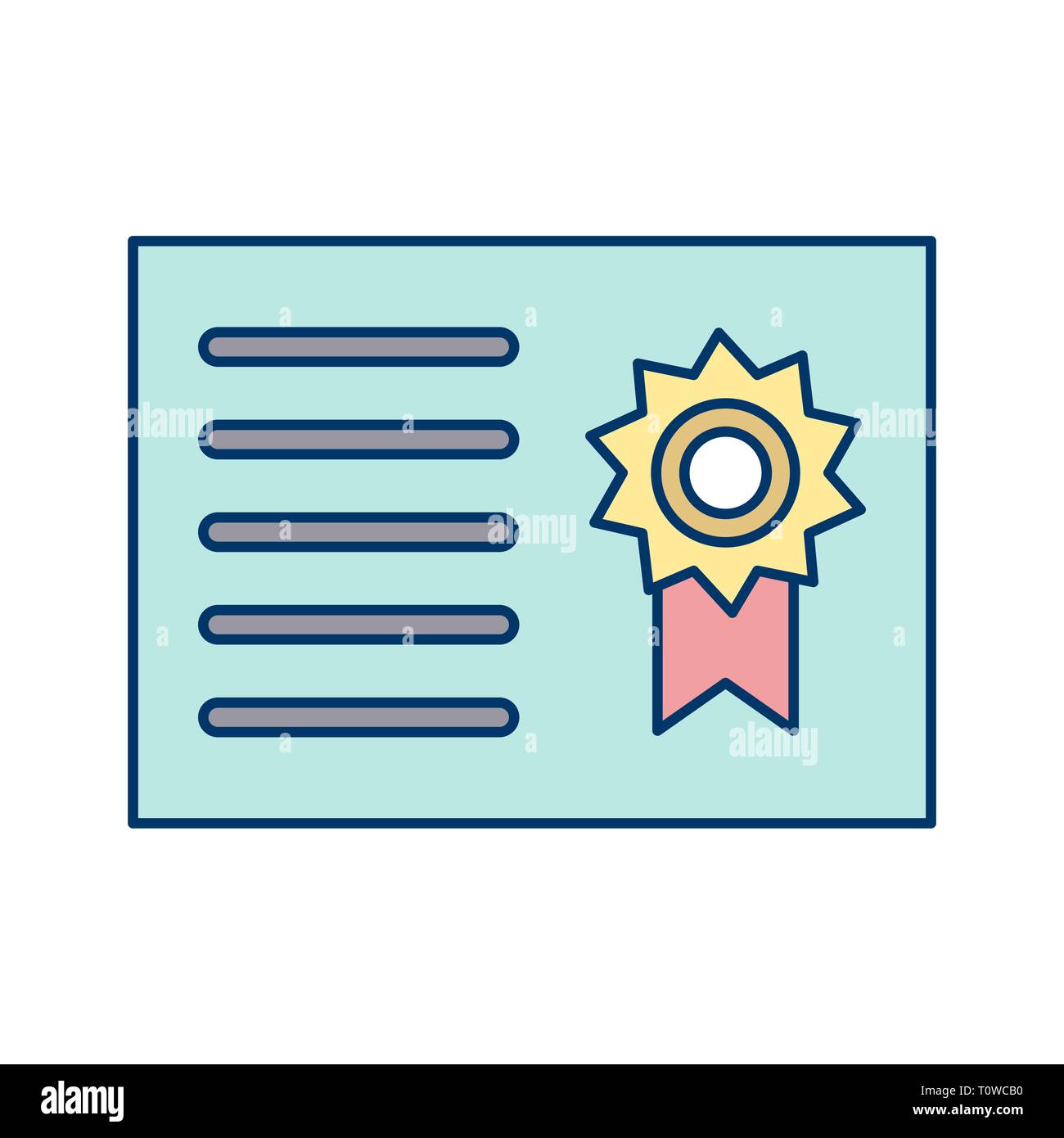 Illustration Certificate Vector Icon Stock Photo - Alamy