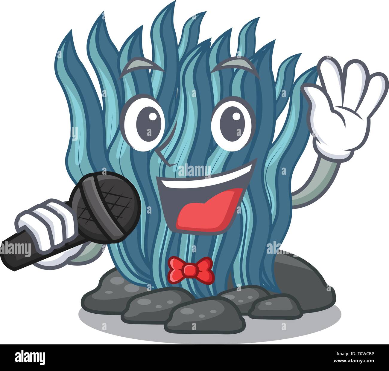 Singing blue seaweed cartoon under sea water Stock Vector Image & Art ...