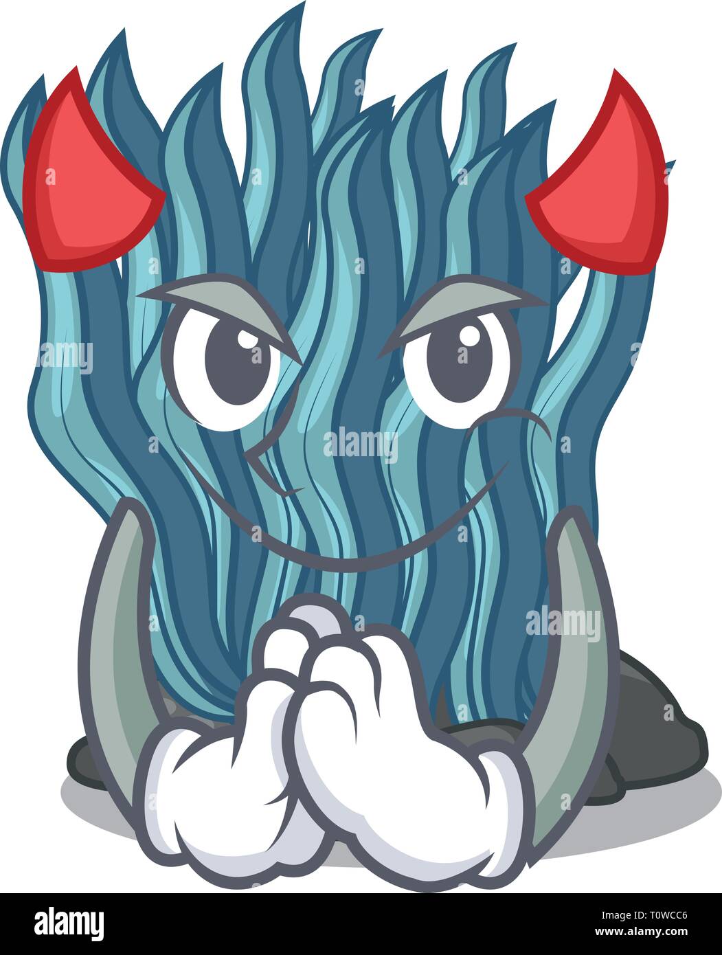 Devil blue seaweed cartoon under sea water Stock Vector Image & Art - Alamy