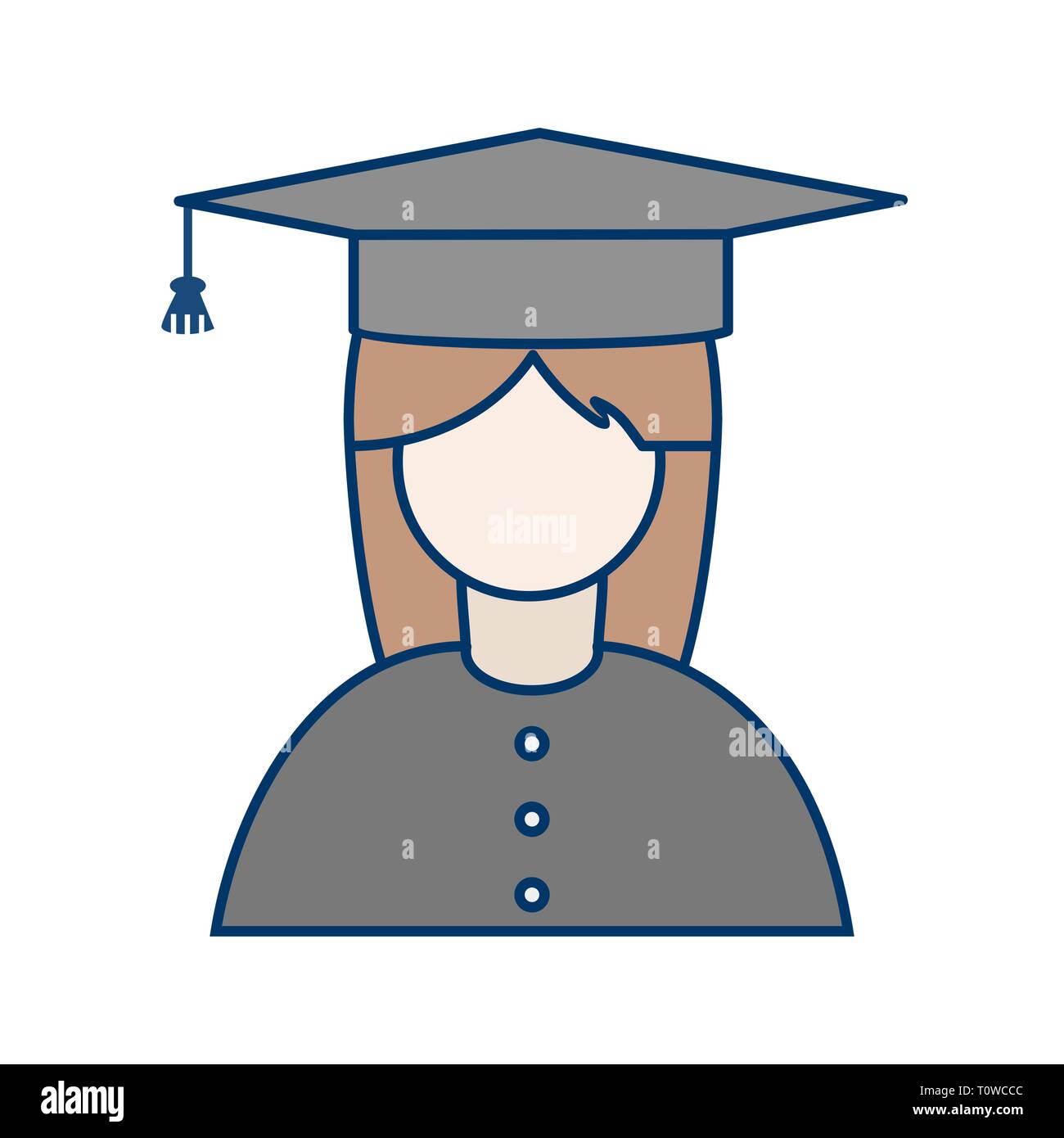Illustration Female Student Icon Stock Photo - Alamy