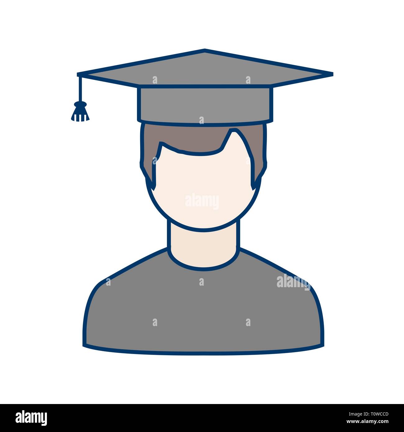 Illustration Male Student Icon Stock Photo - Alamy