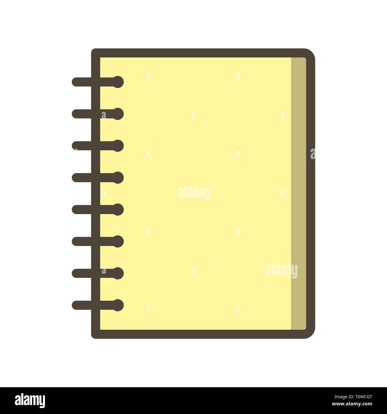 Illustration Spiral Notebook Icon Stock Photo - Alamy