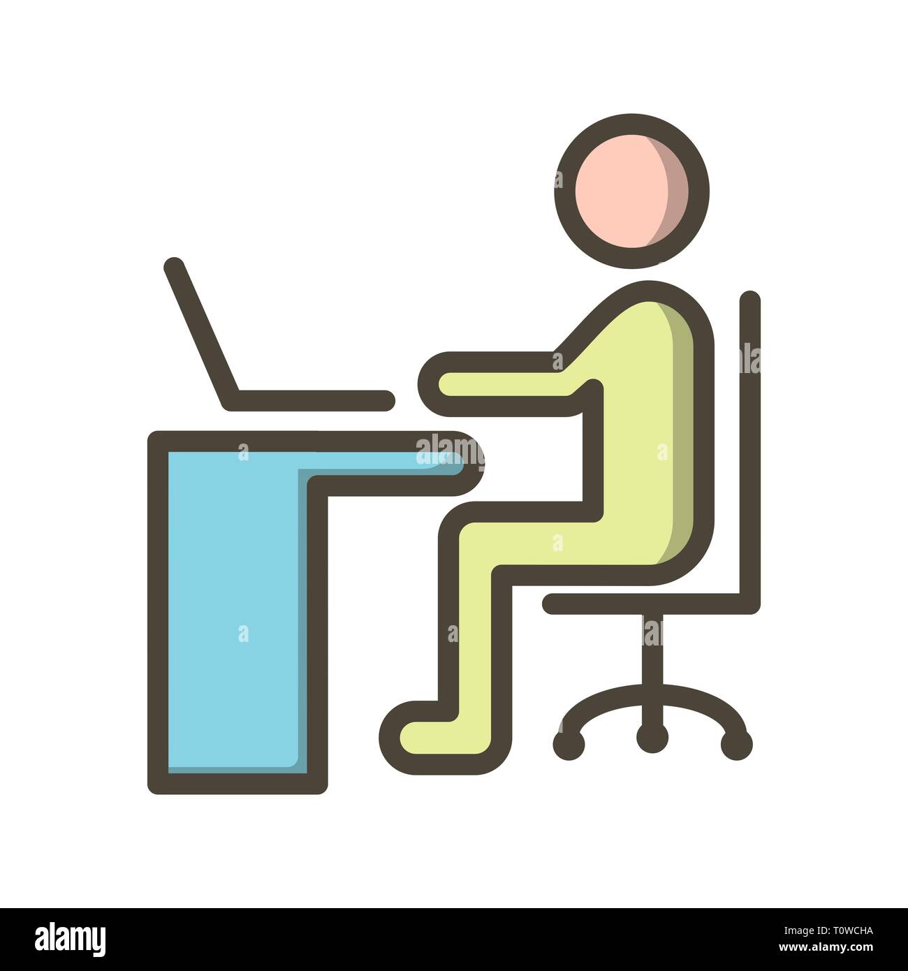 Vector Using Laptop Icon Stock Photo - Alamy