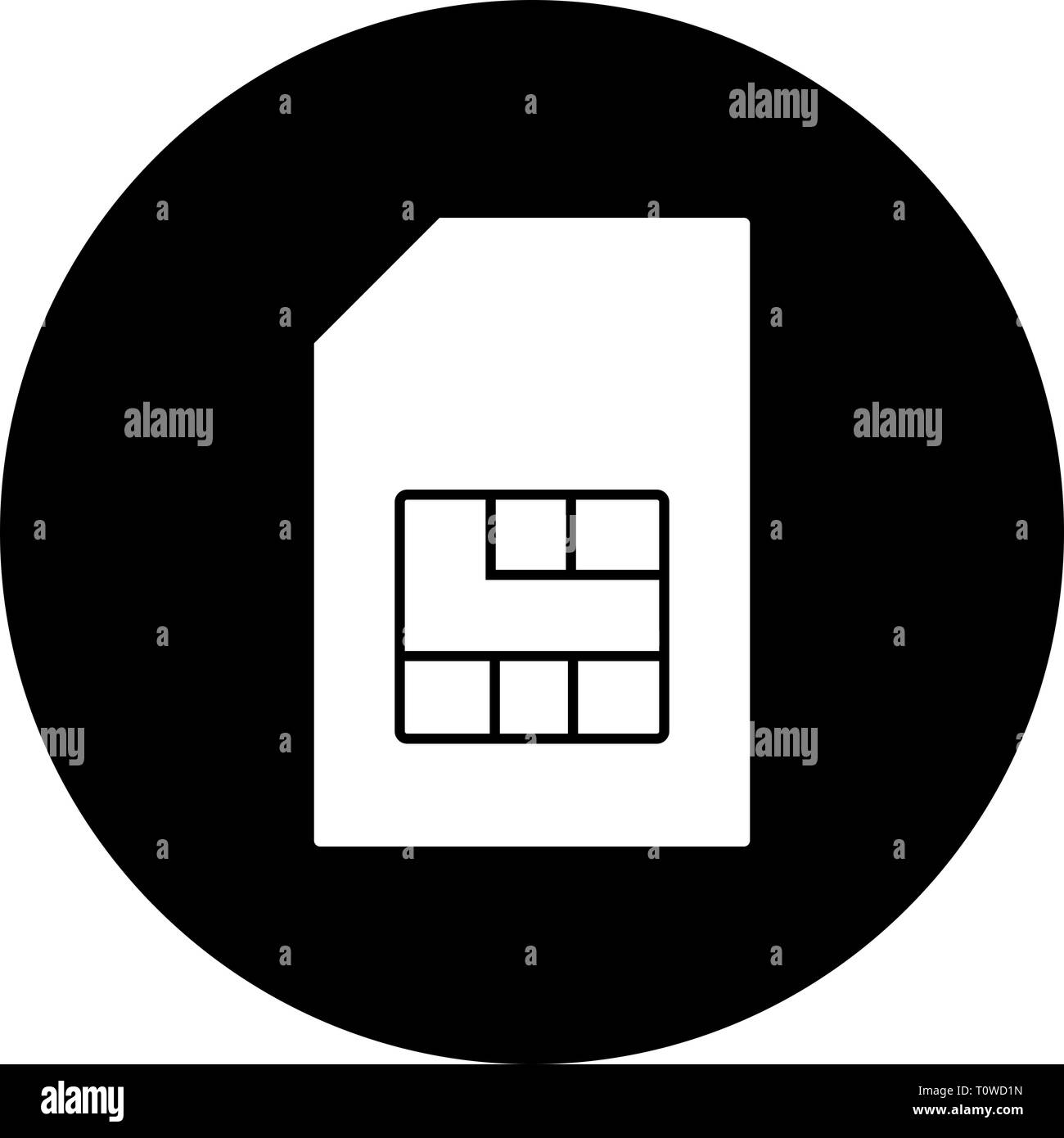 Illustration Sim Icon Stock Photo - Alamy