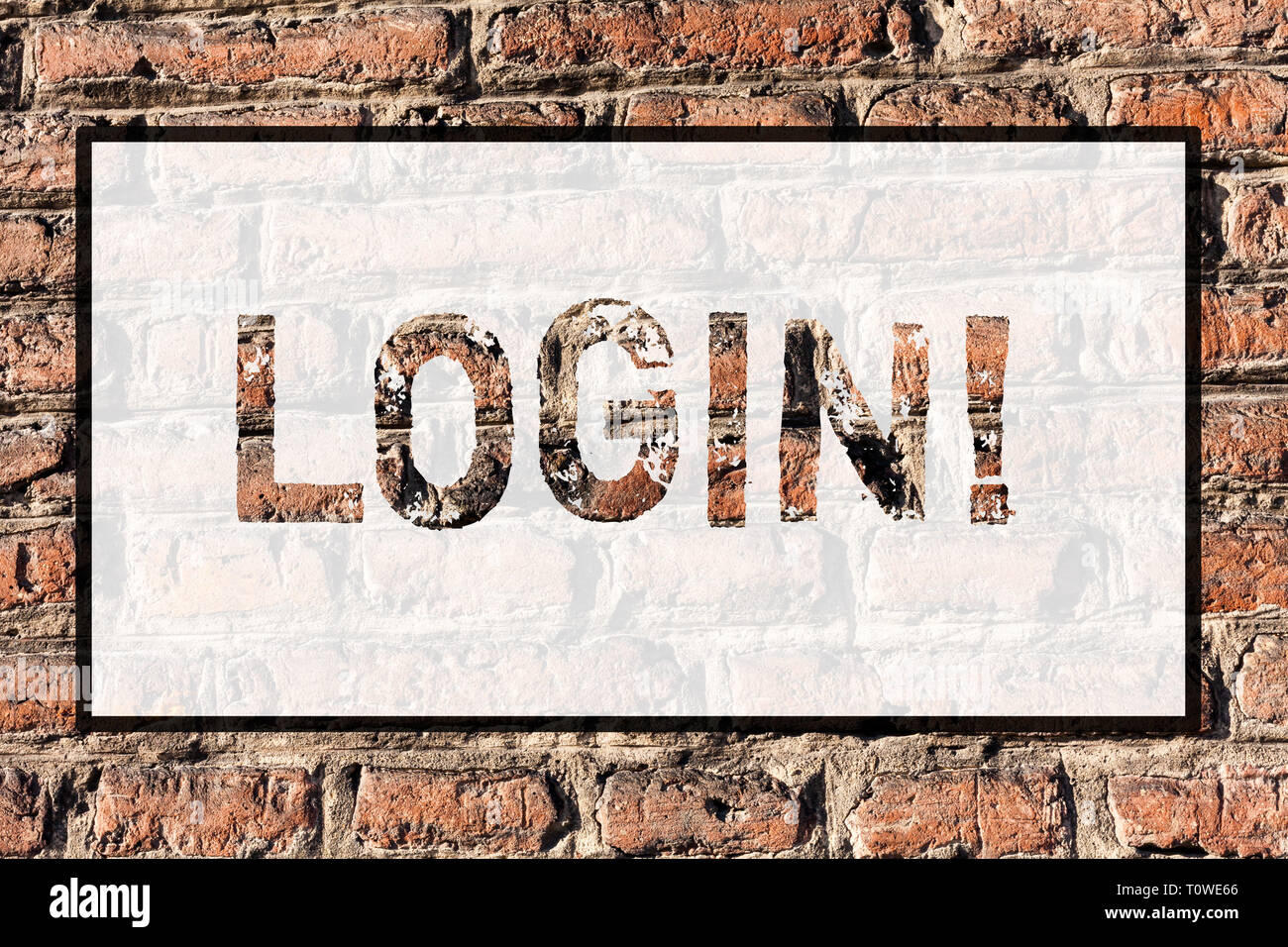 Word writing text Login. Business photo showcasing Act of entering into ...