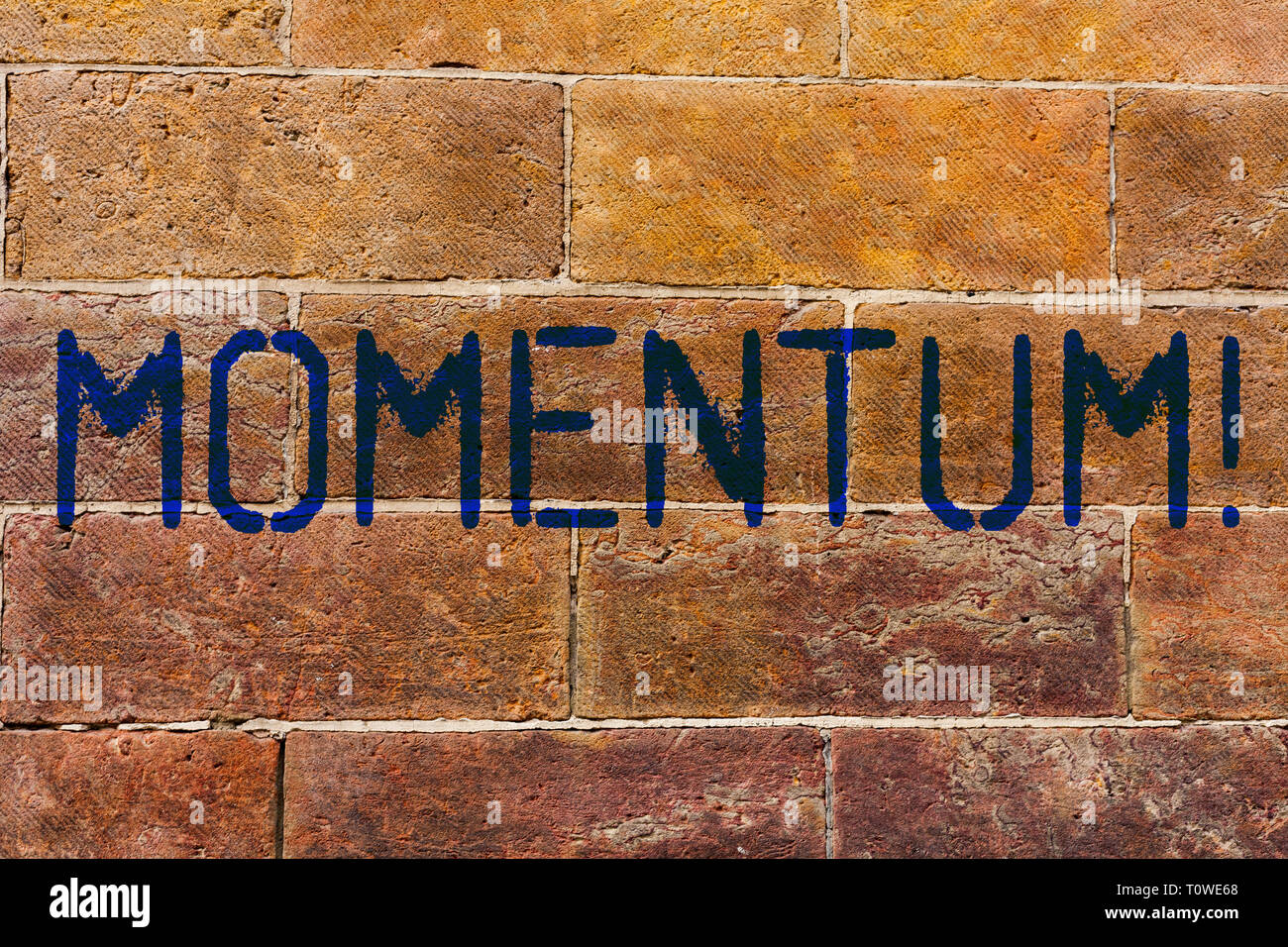 Conceptual hand writing showing Momentum. Concept meaning Quantity ...
