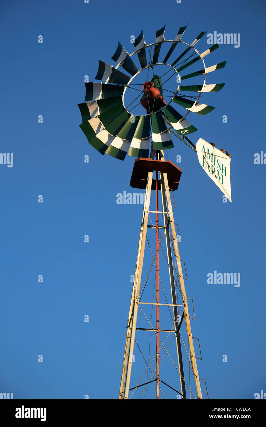 A windmill at the Amish Farm and House in Amish Country, Lancaster ...