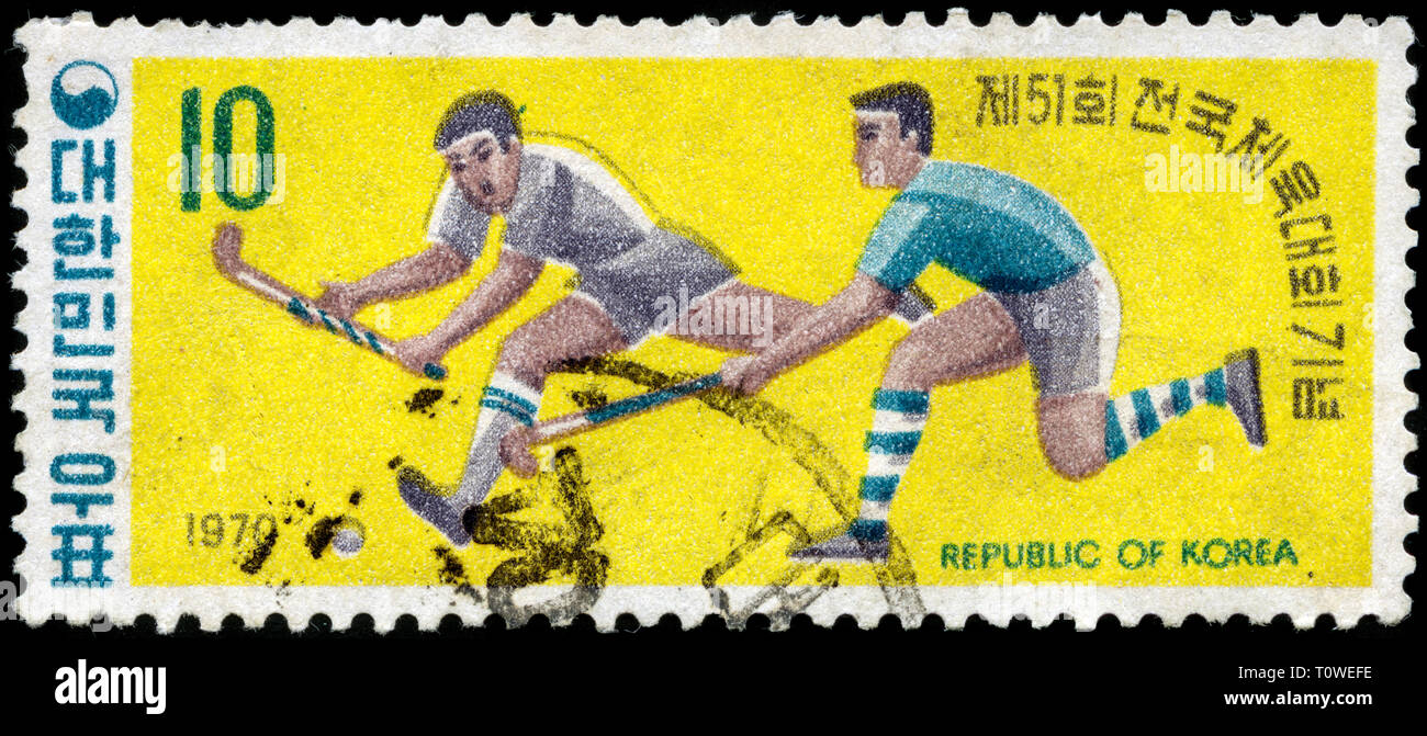Postage stamp from South Korea in the National Athletic Meet, Seoul ...