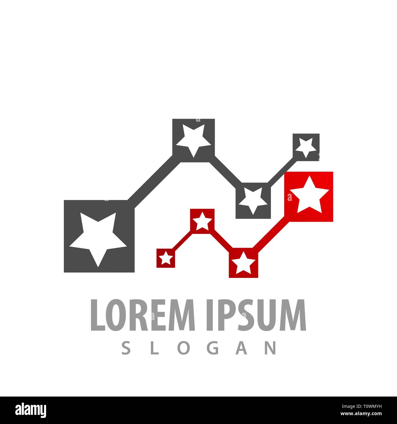 Square star network connect concept design. Symbol graphic template ...