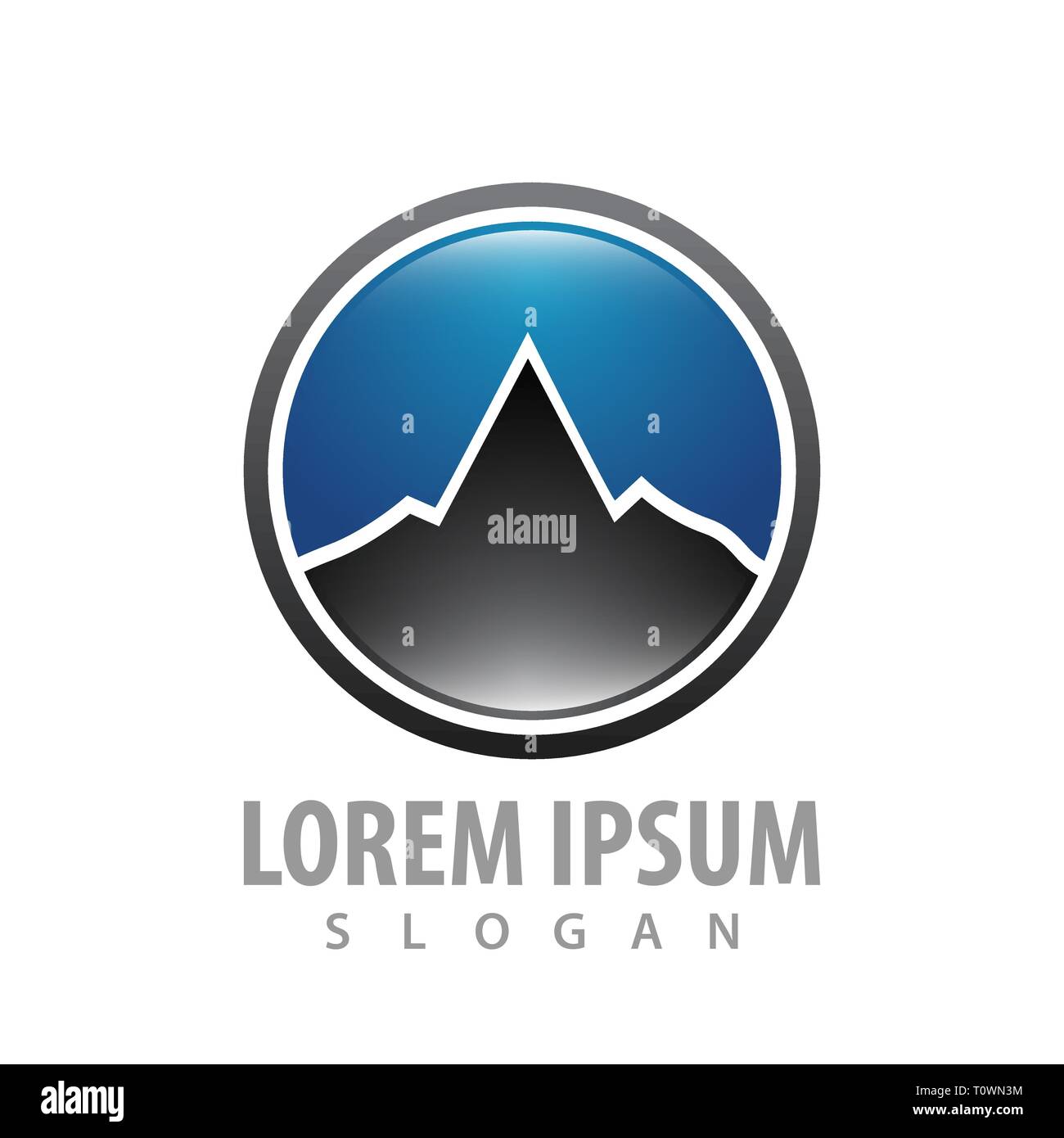 Circle simple mountain concept design. Symbol graphic template element ...