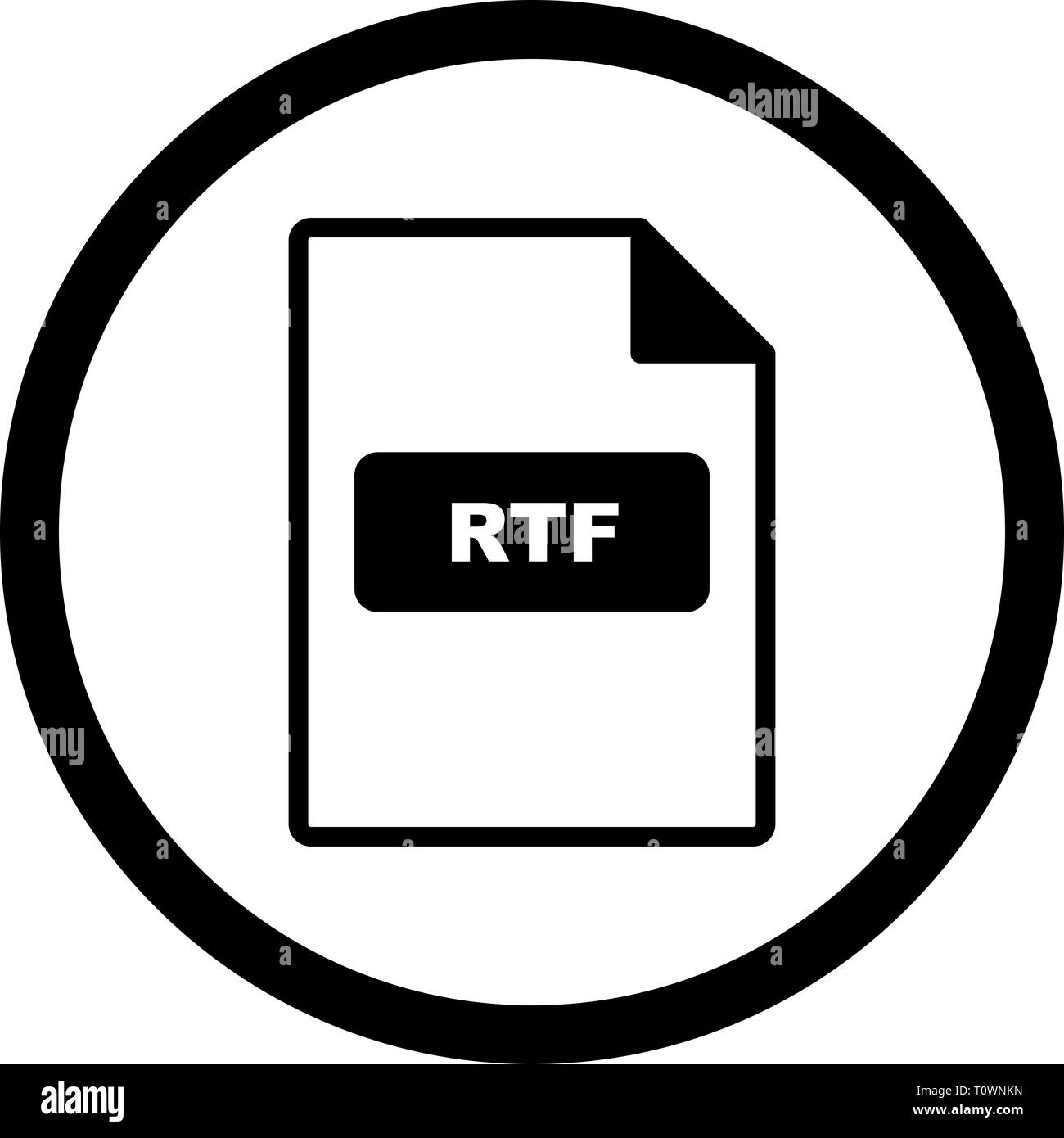 Illustration RTF Icon Stock Photo - Alamy