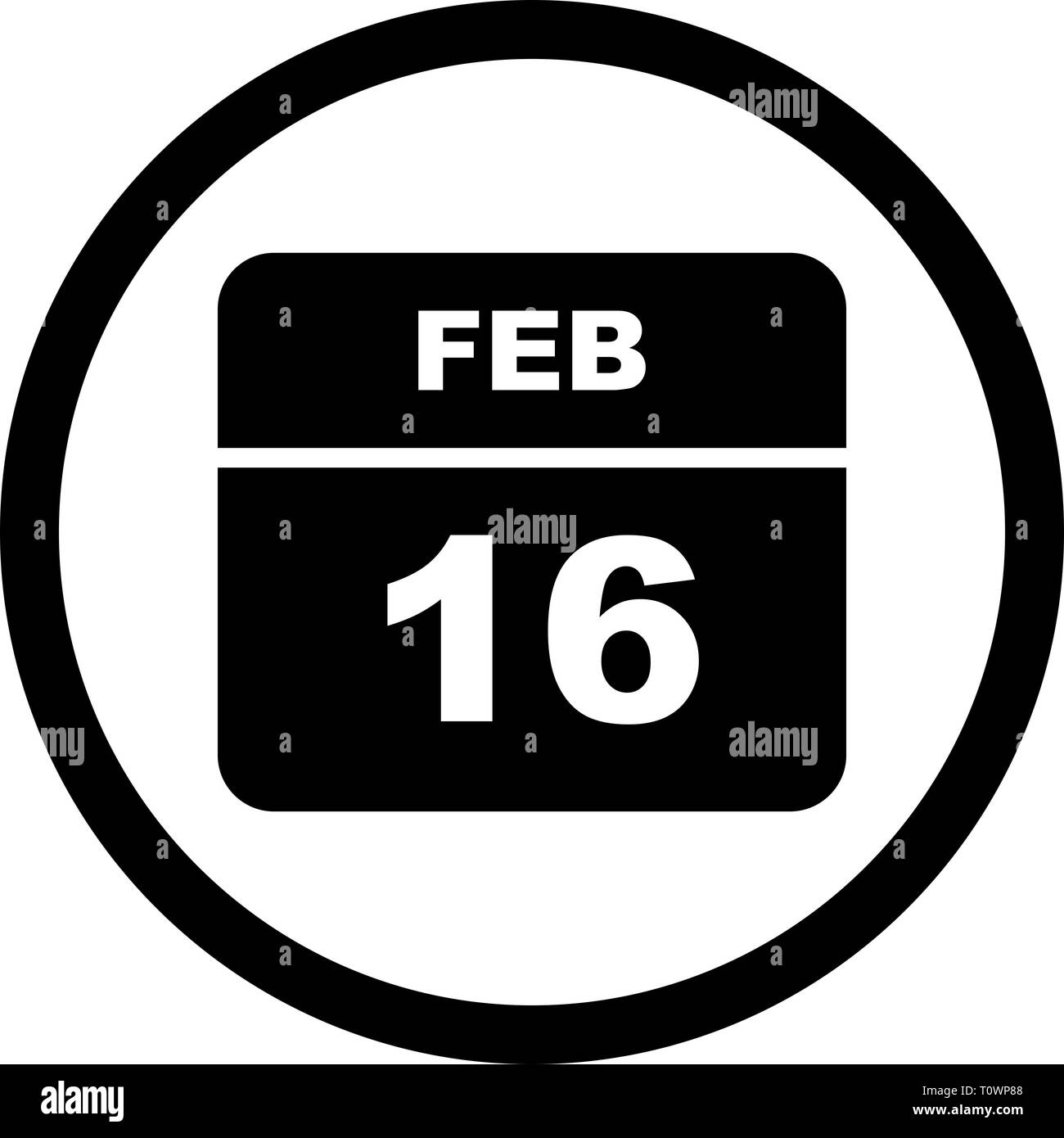 February 16th Date on a Single Day Calendar Stock Photo - Alamy