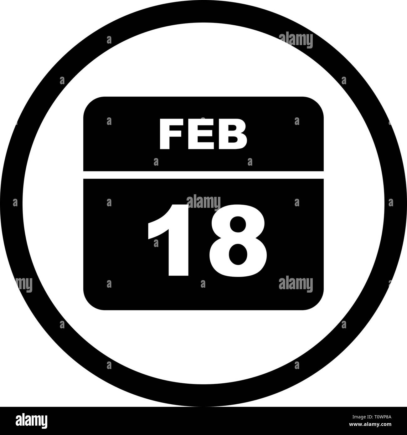 18 february icon Black and White Stock Photos & Images - Alamy