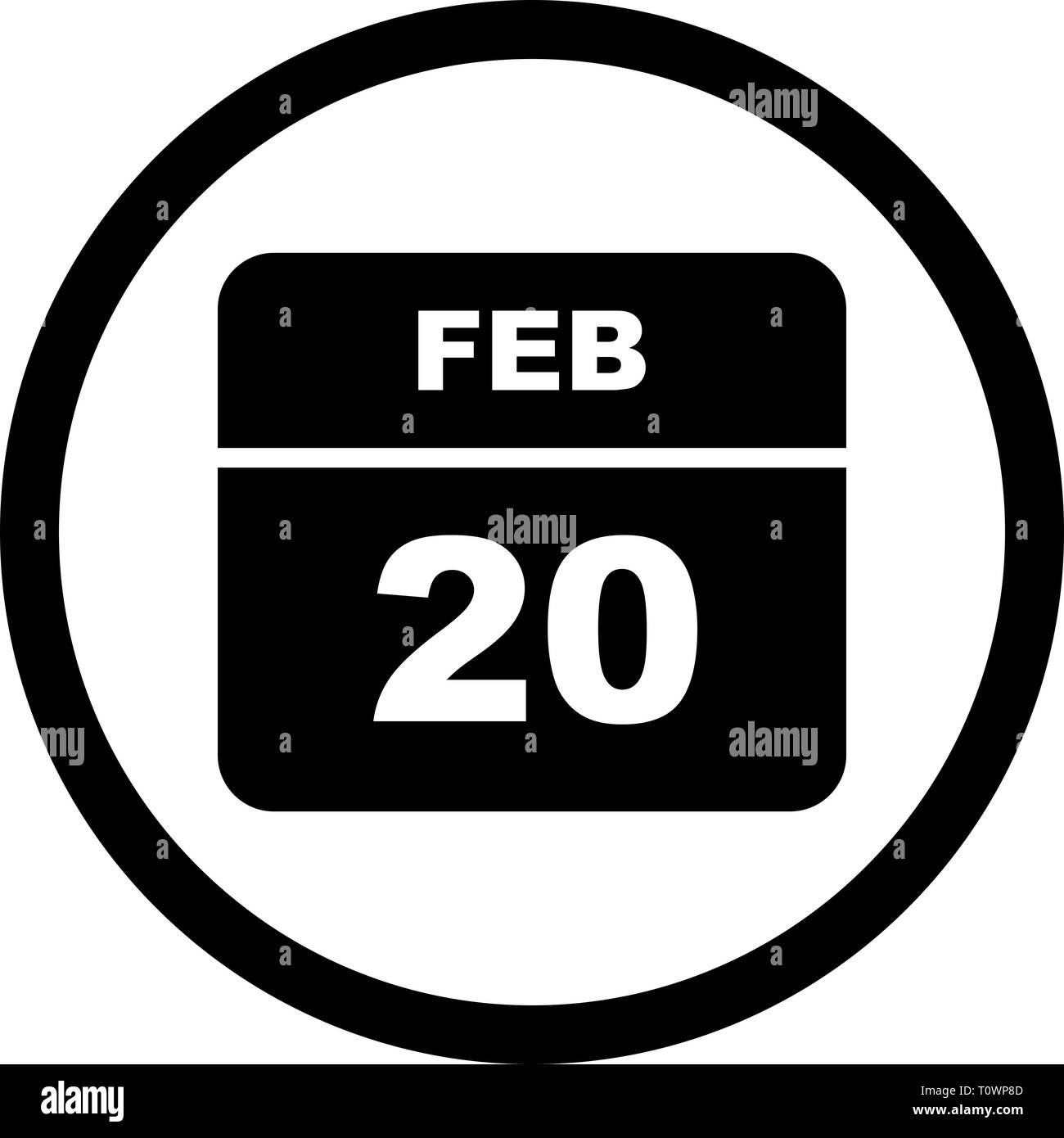 February 20th Date on a Single Day Calendar Stock Photo - Alamy