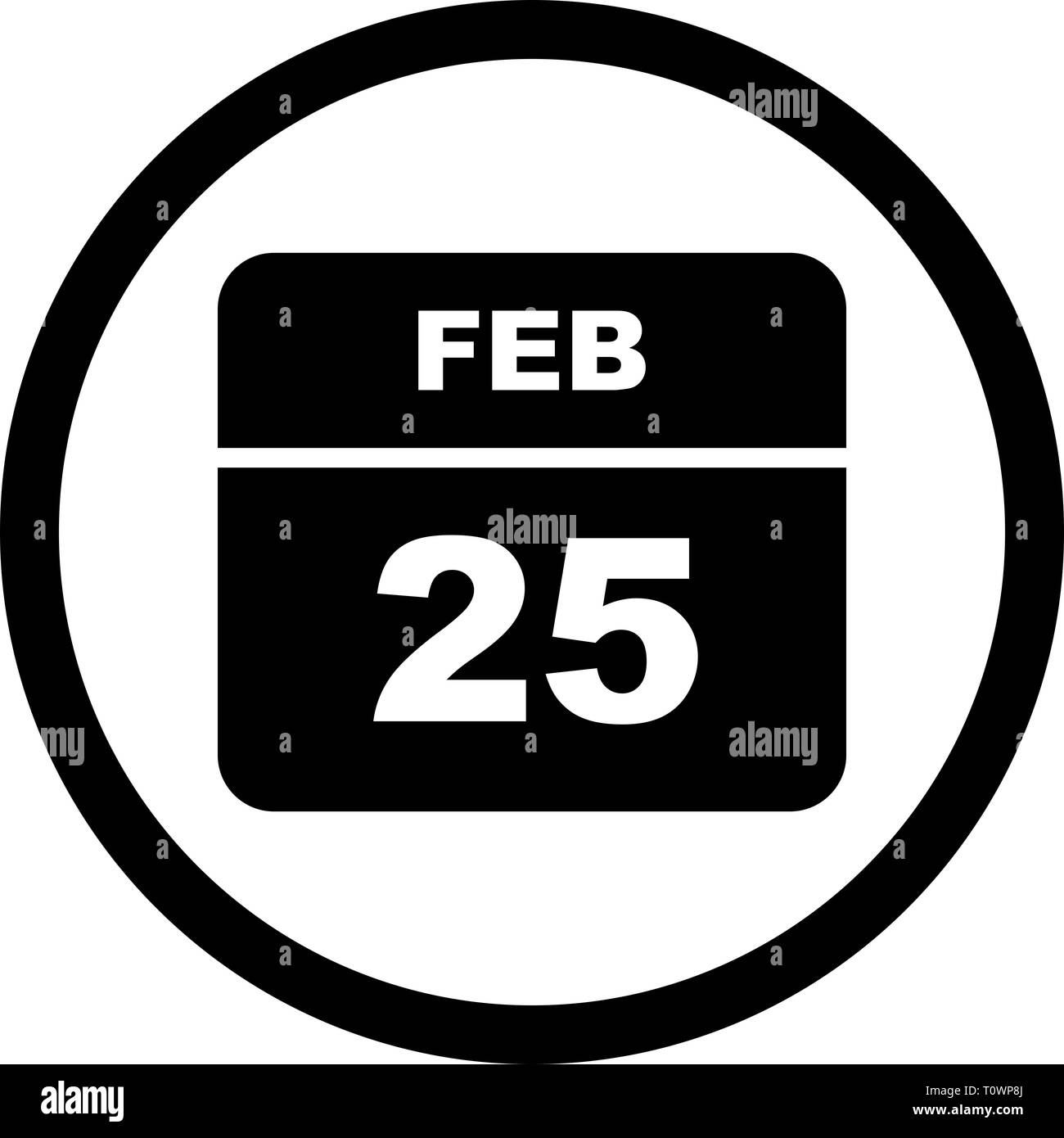 25 february icon Black and White Stock Photos & Images - Alamy