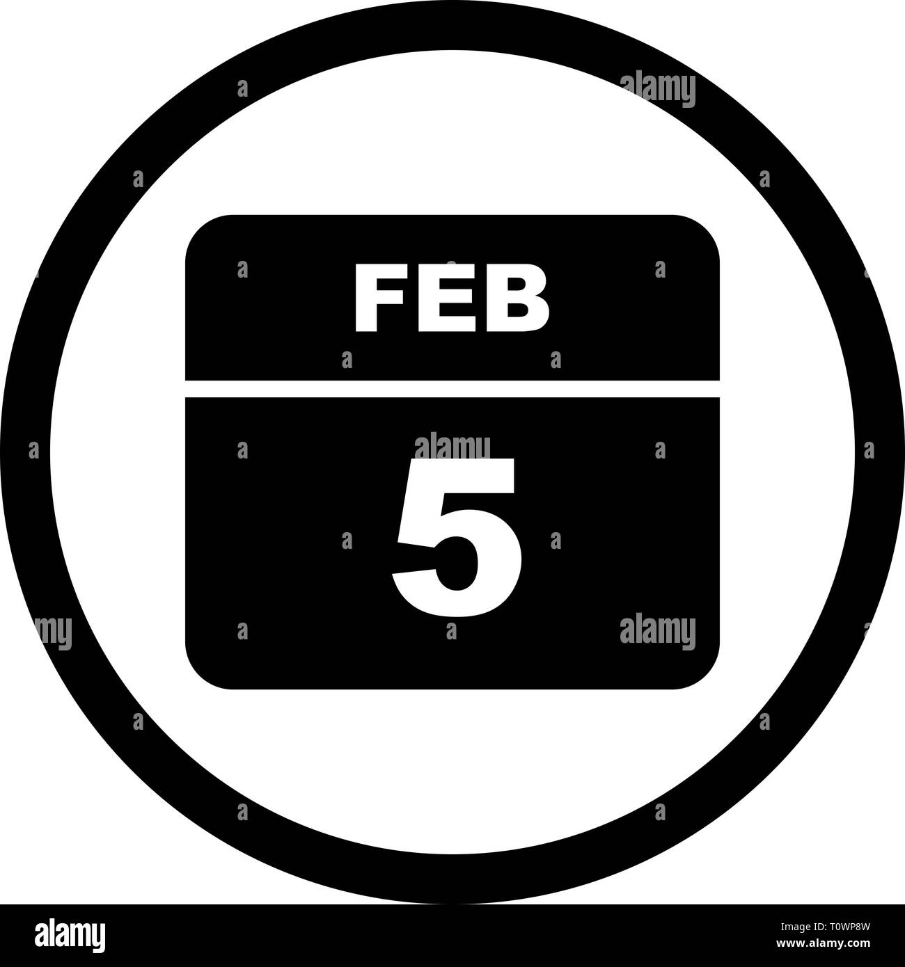 February 5th Date on a Single Day Calendar Stock Photo - Alamy