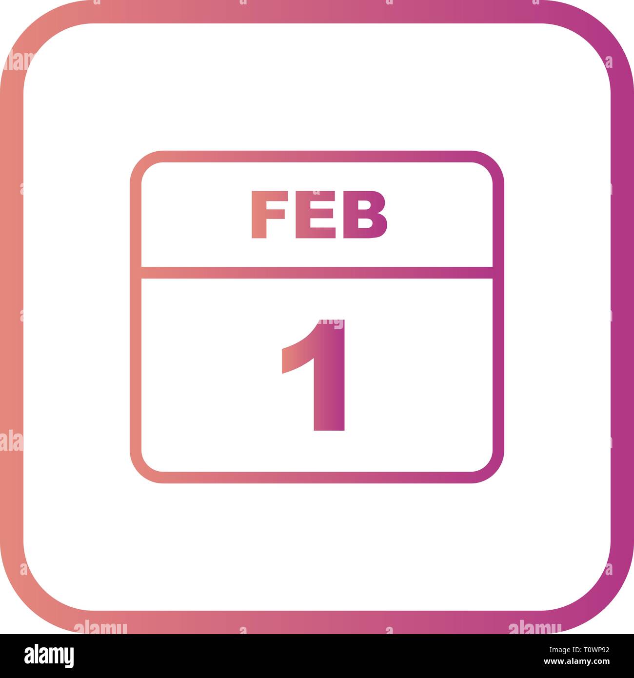 February 1st Date on a Single Day Calendar Stock Photo - Alamy