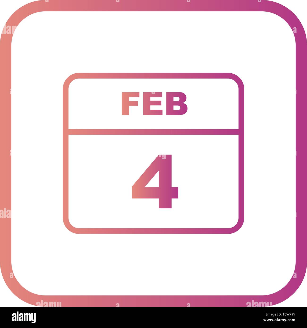 February 4th Date on a Single Day Calendar Stock Photo - Alamy