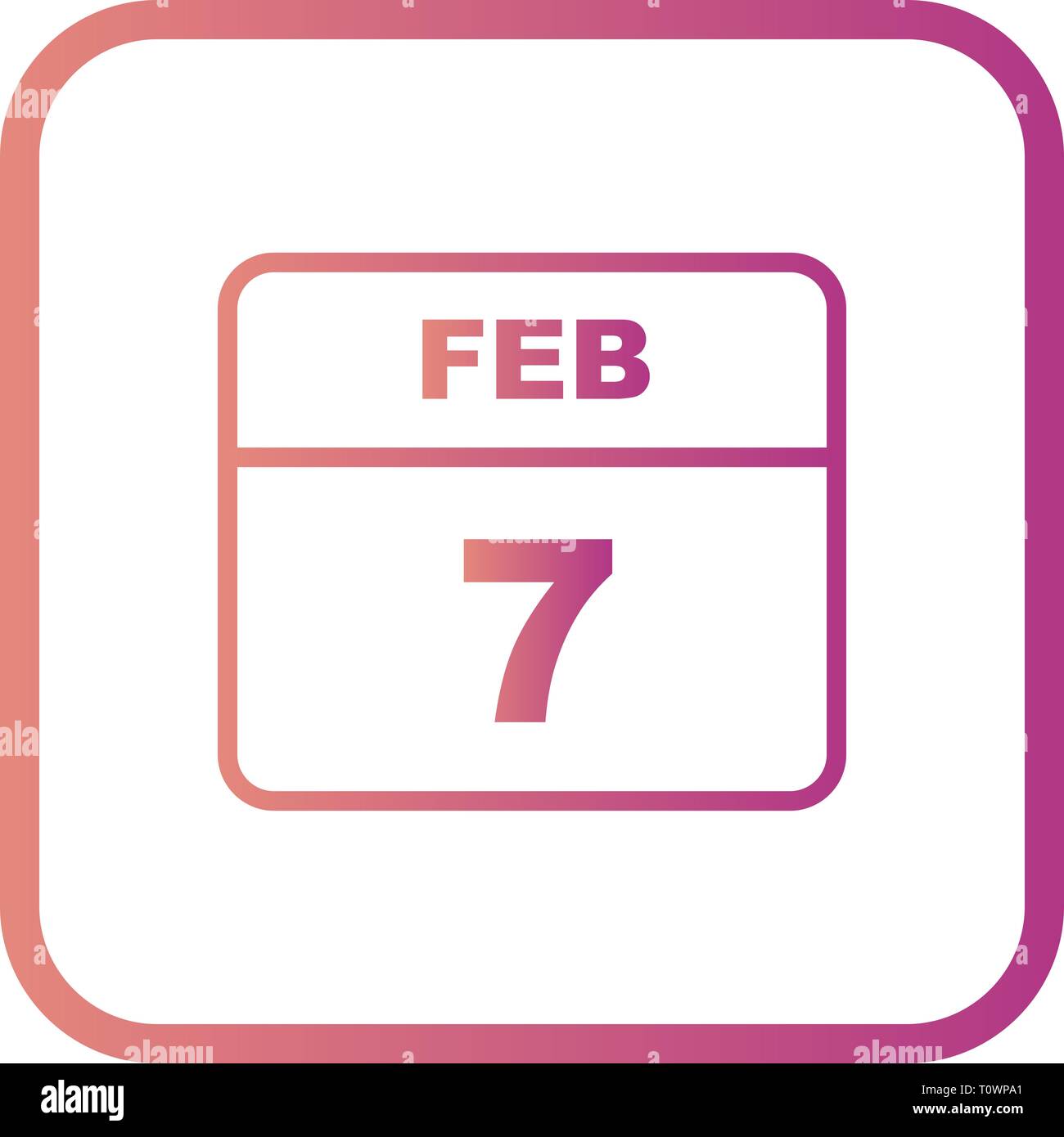 February 7th Date on a Single Day Calendar Stock Photo - Alamy