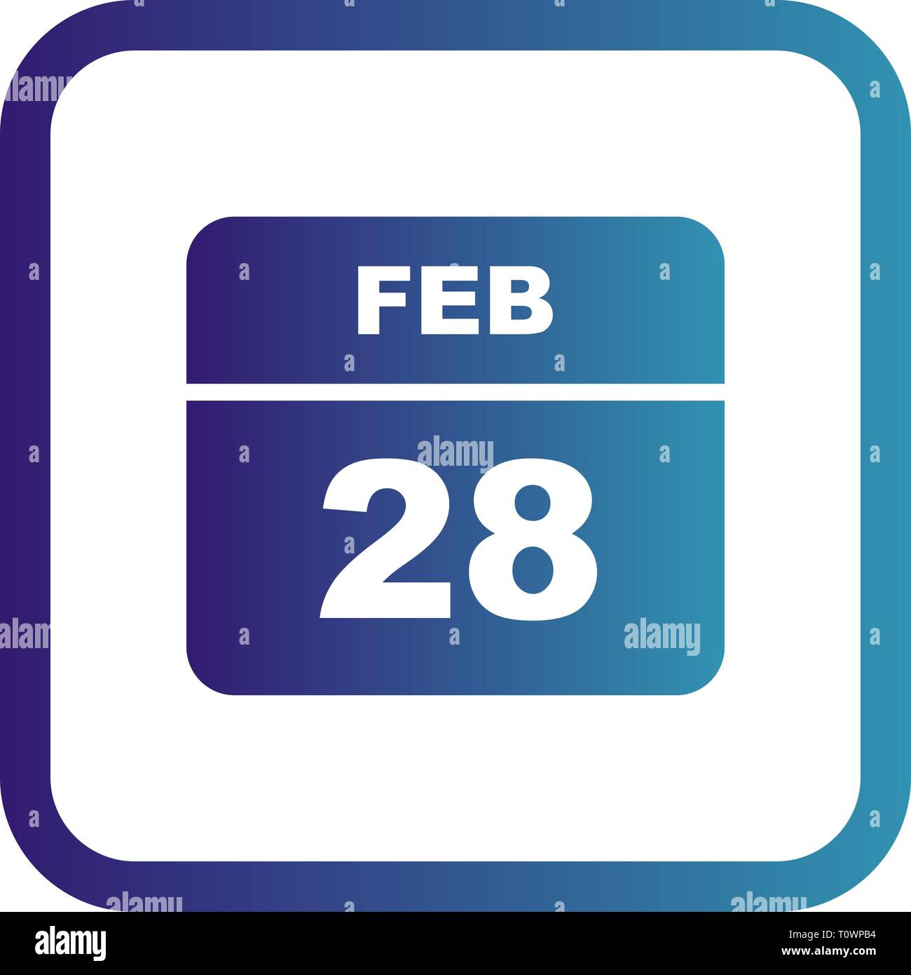February 28th Date on a Single Day Calendar Stock Photo - Alamy