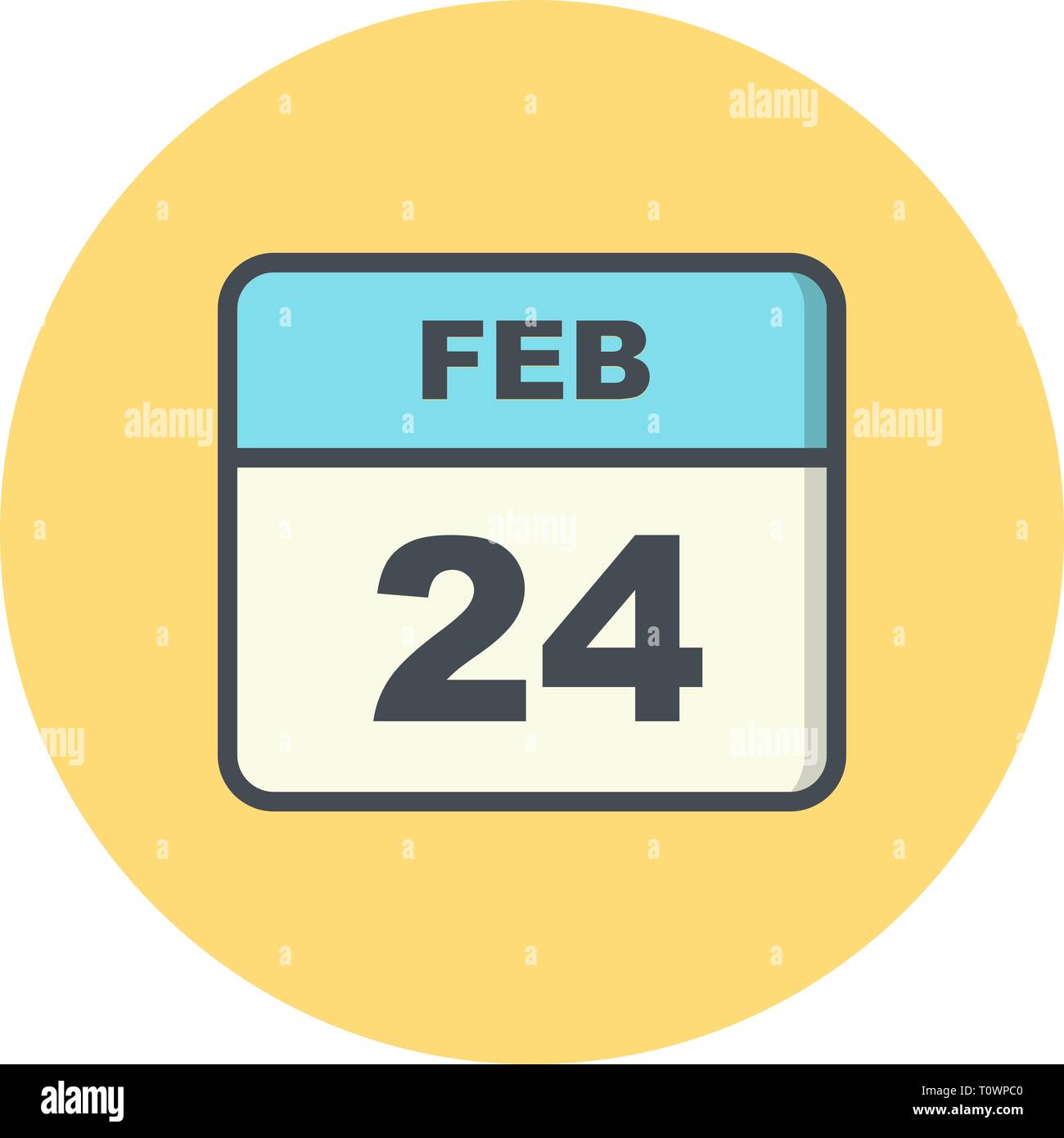 February 24th Date on a Single Day Calendar Stock Photo - Alamy
