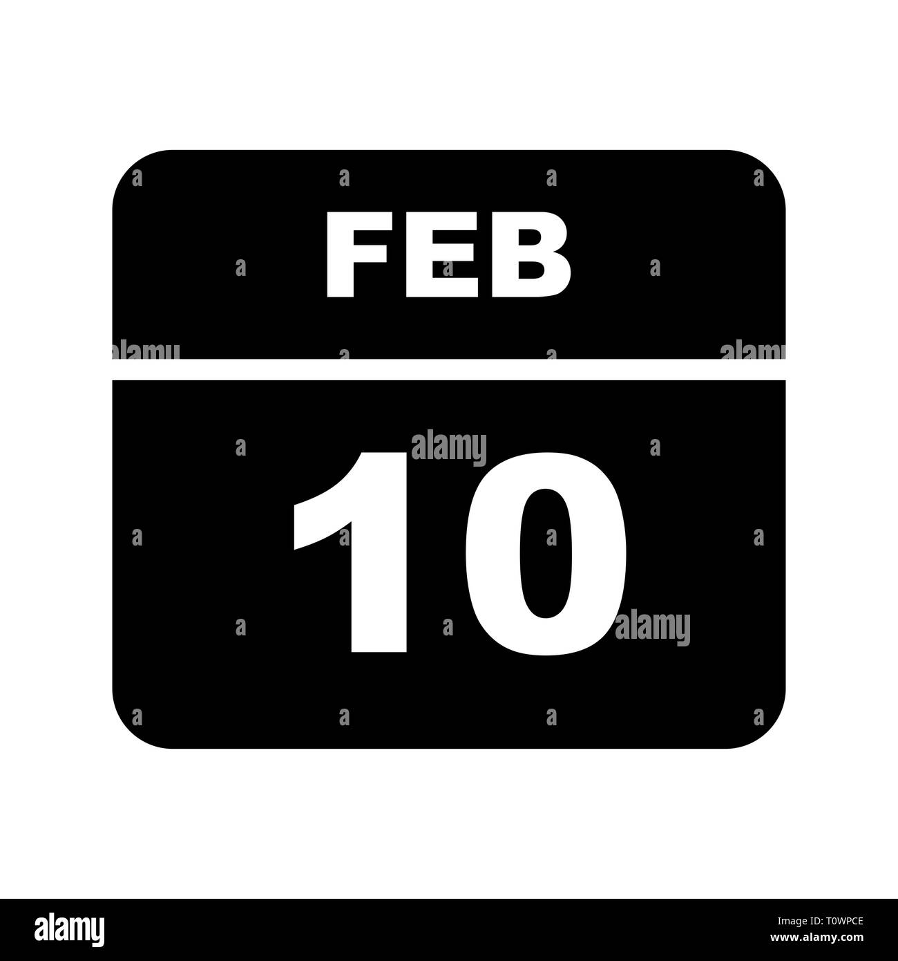 10 february icon Black and White Stock Photos & Images - Alamy