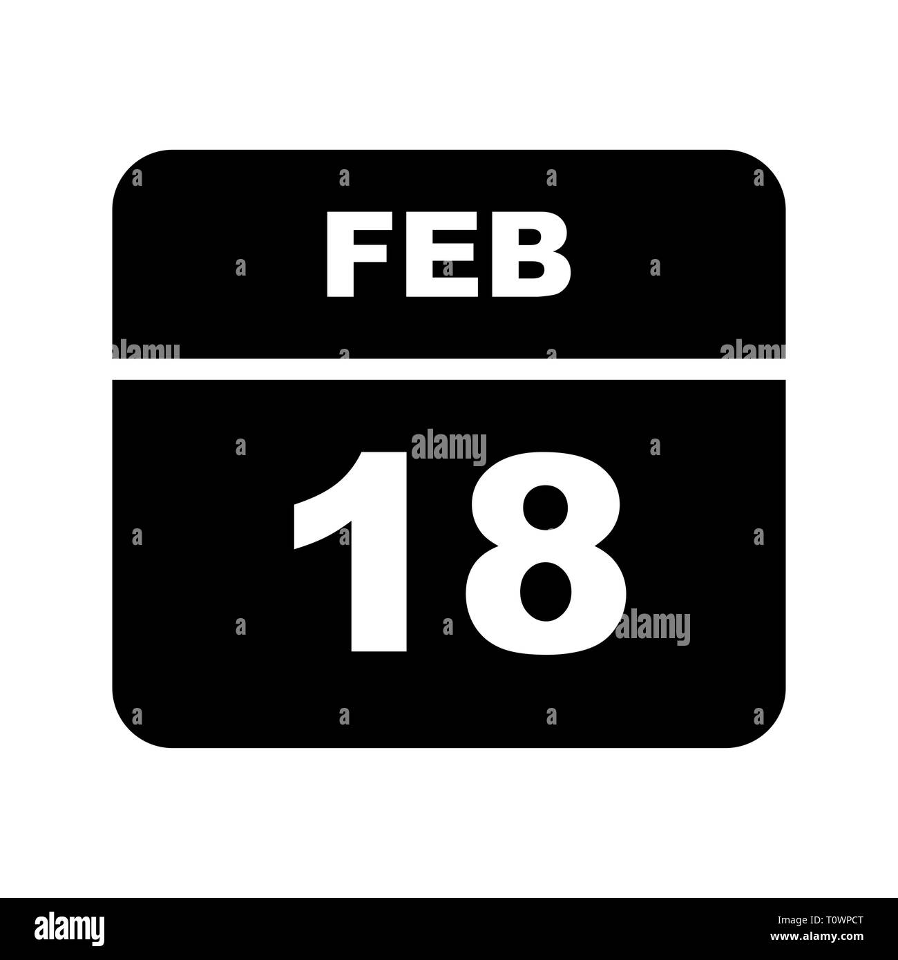 Calendar day on february 18 Cut Out Stock Images & Pictures - Alamy
