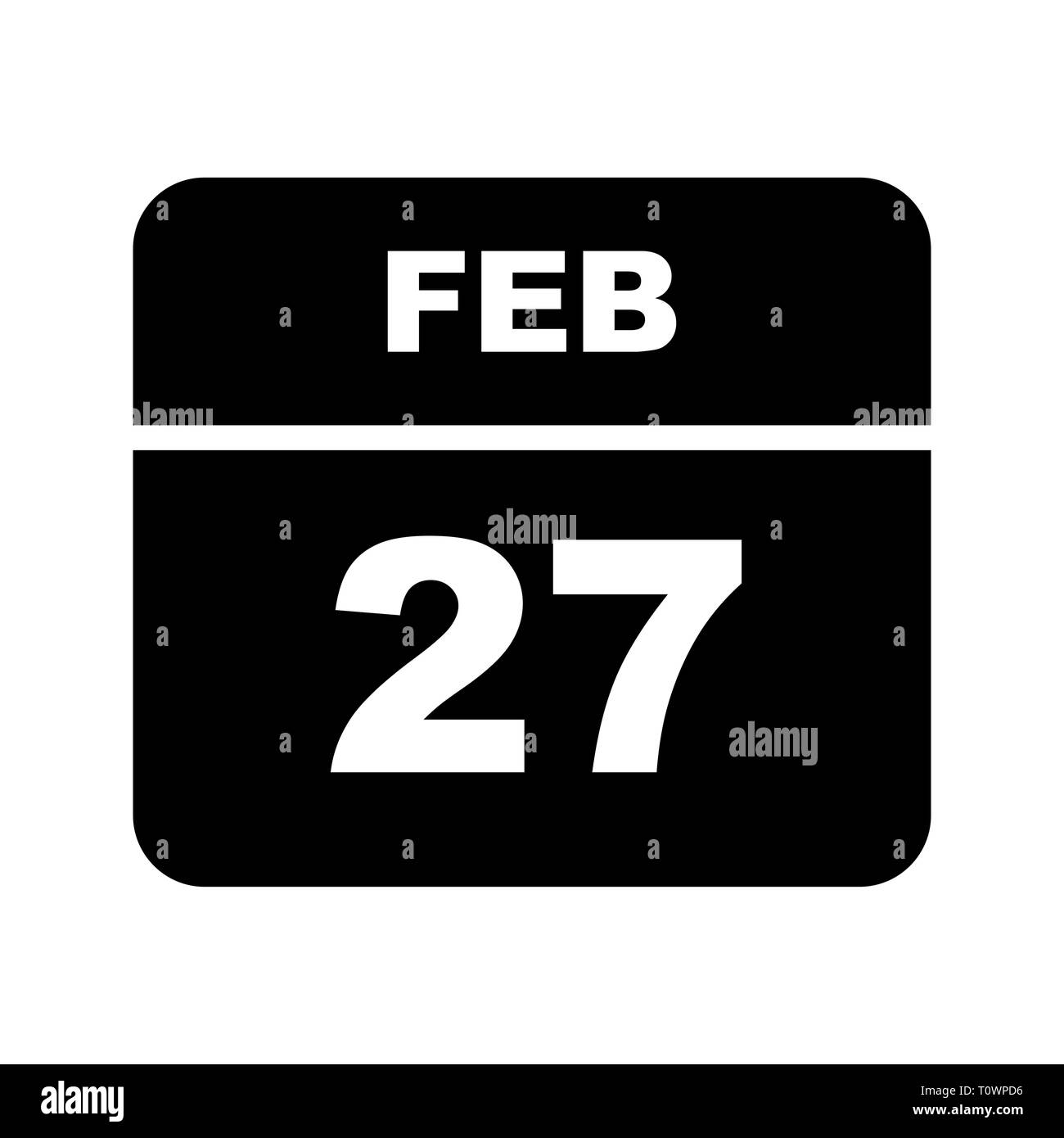 February 27th Date on a Single Day Calendar Stock Photo - Alamy