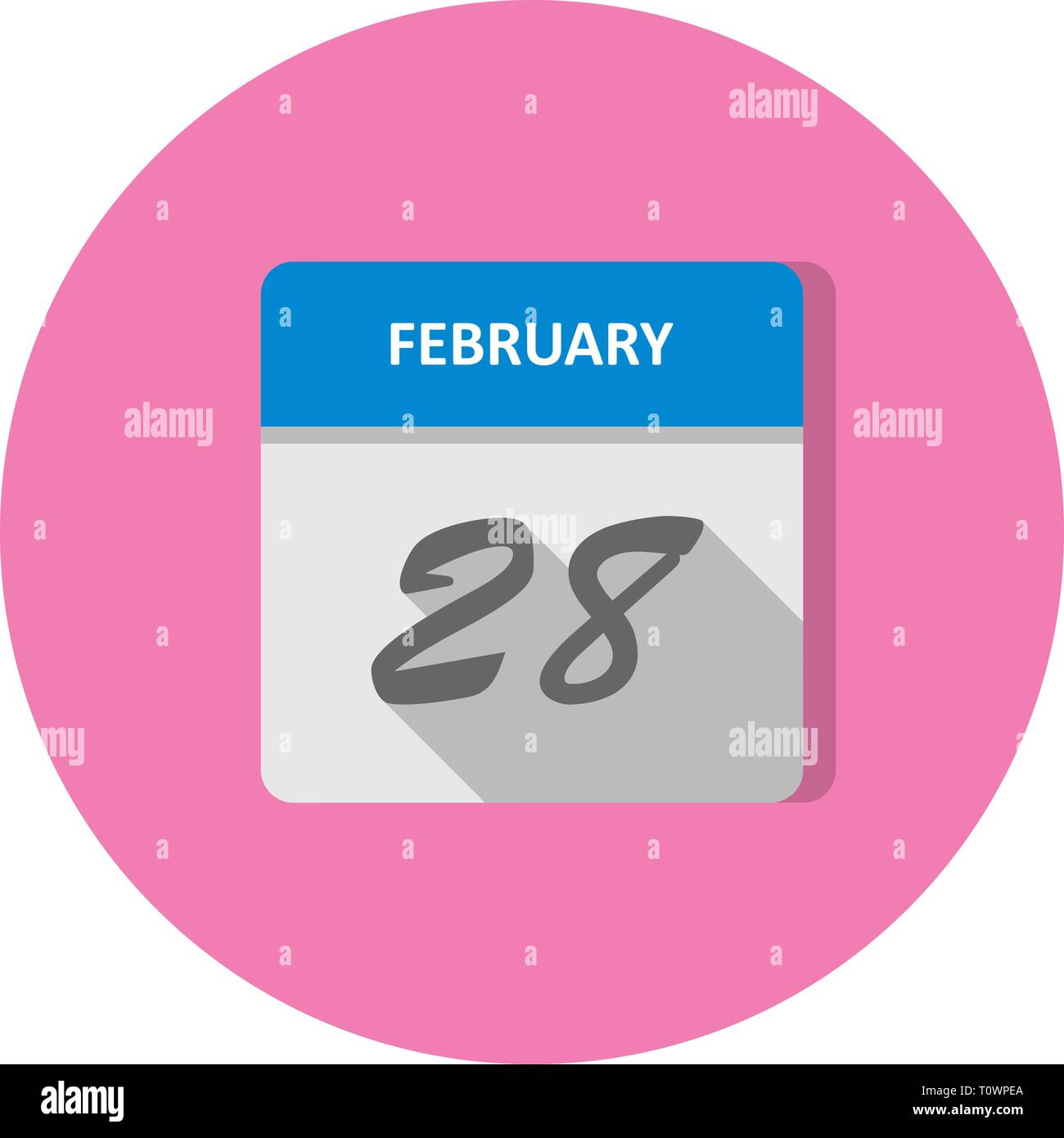 February 28th Date on a Single Day Calendar Stock Photo - Alamy