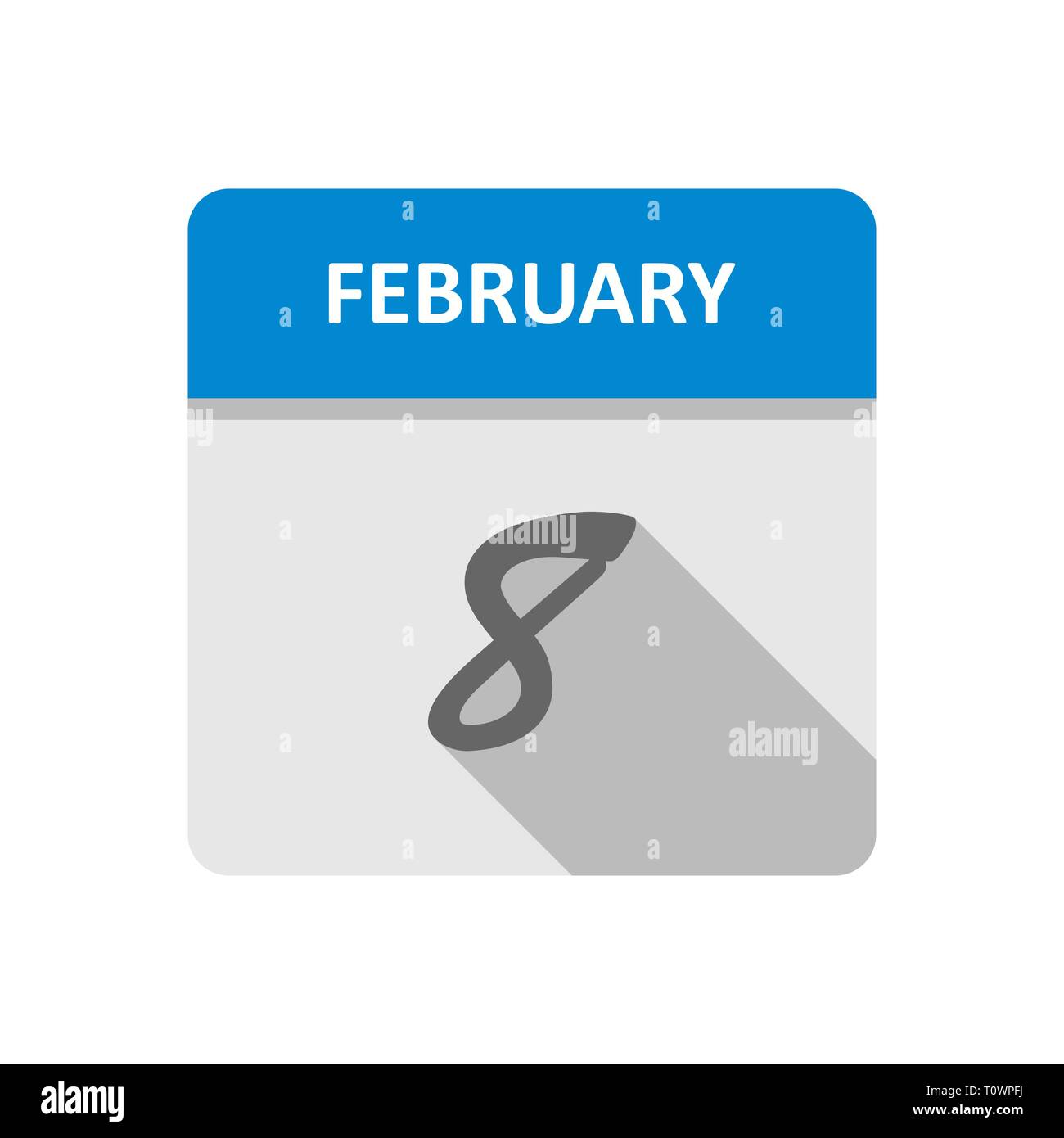 February 8th Date on a Single Day Calendar Stock Photo - Alamy