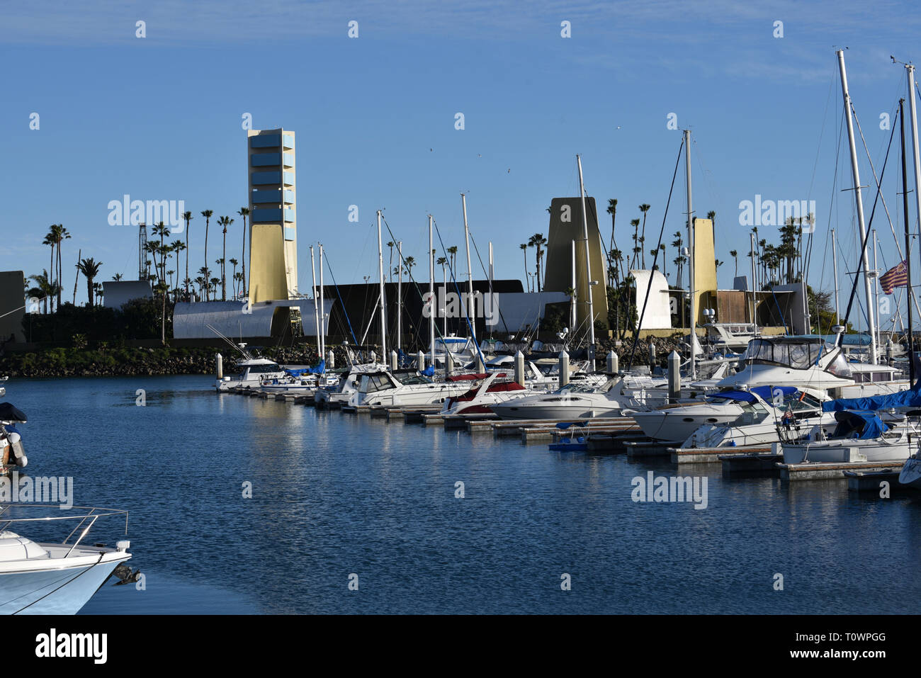 Sailboats in a beautiful harbor lead into Grissom Island where oil ...