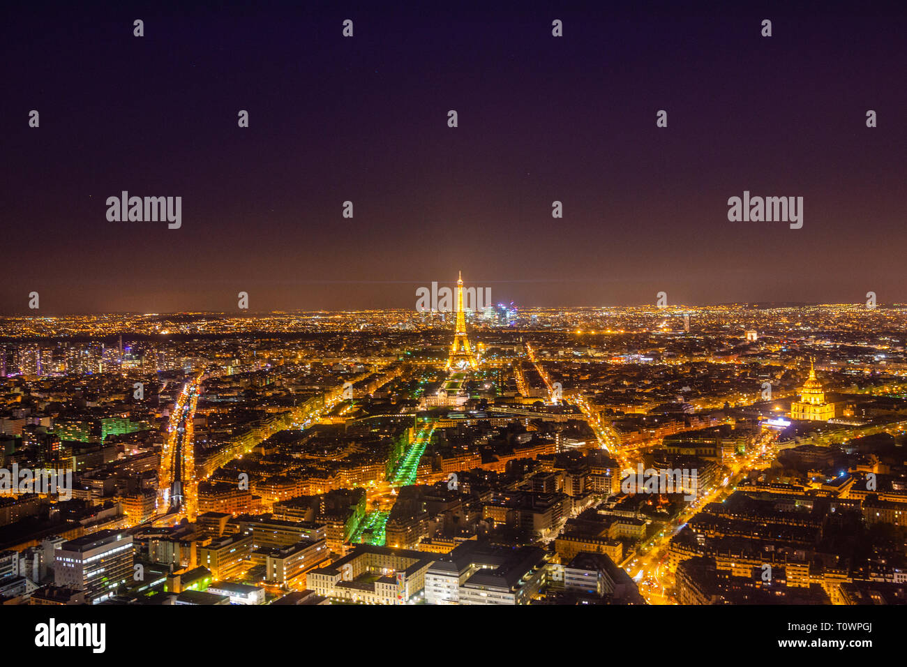 Aerial panoramic view of the amazing city of Paris with the Eiffel ...