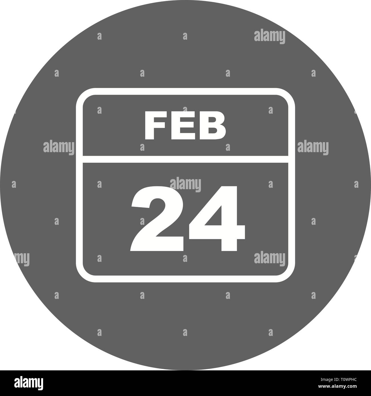 February 24th Date on a Single Day Calendar Stock Photo - Alamy