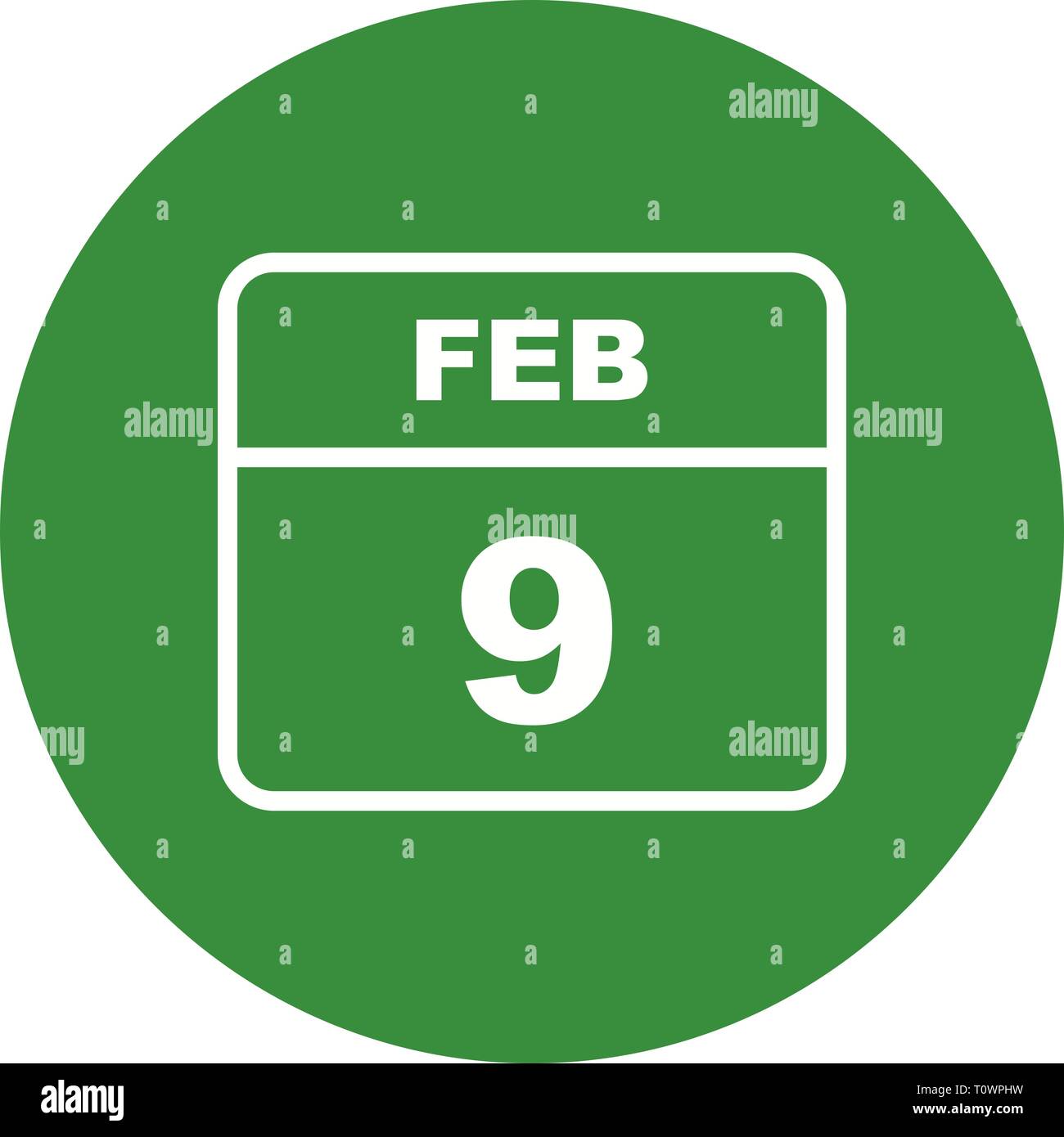 February 9th Date on a Single Day Calendar Stock Photo - Alamy