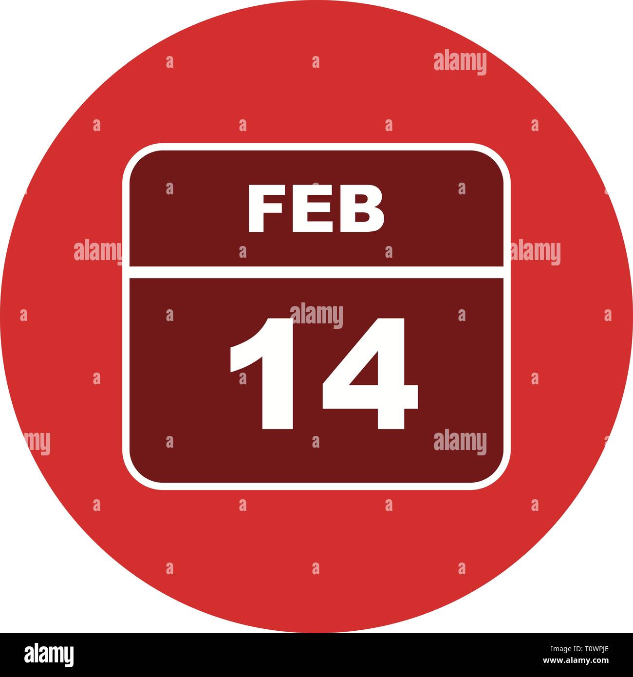 February 14th Date on a Single Day Calendar Stock Photo - Alamy