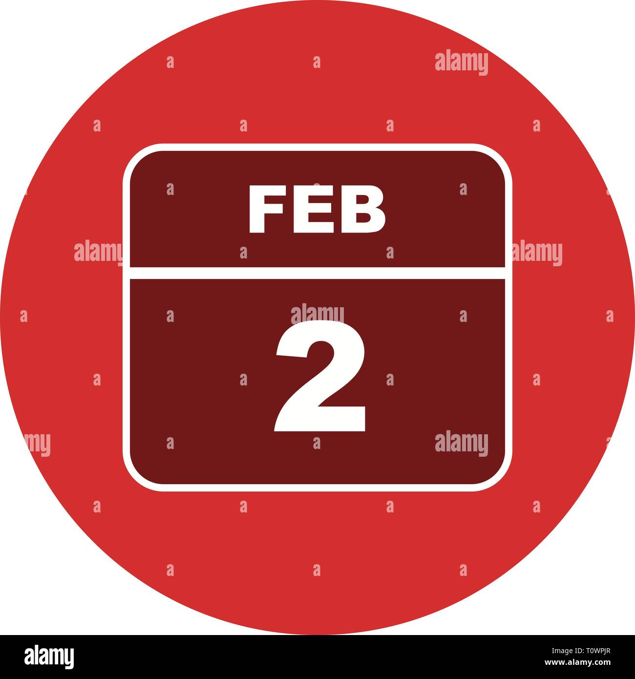 February 2nd Date on a Single Day Calendar Stock Photo - Alamy