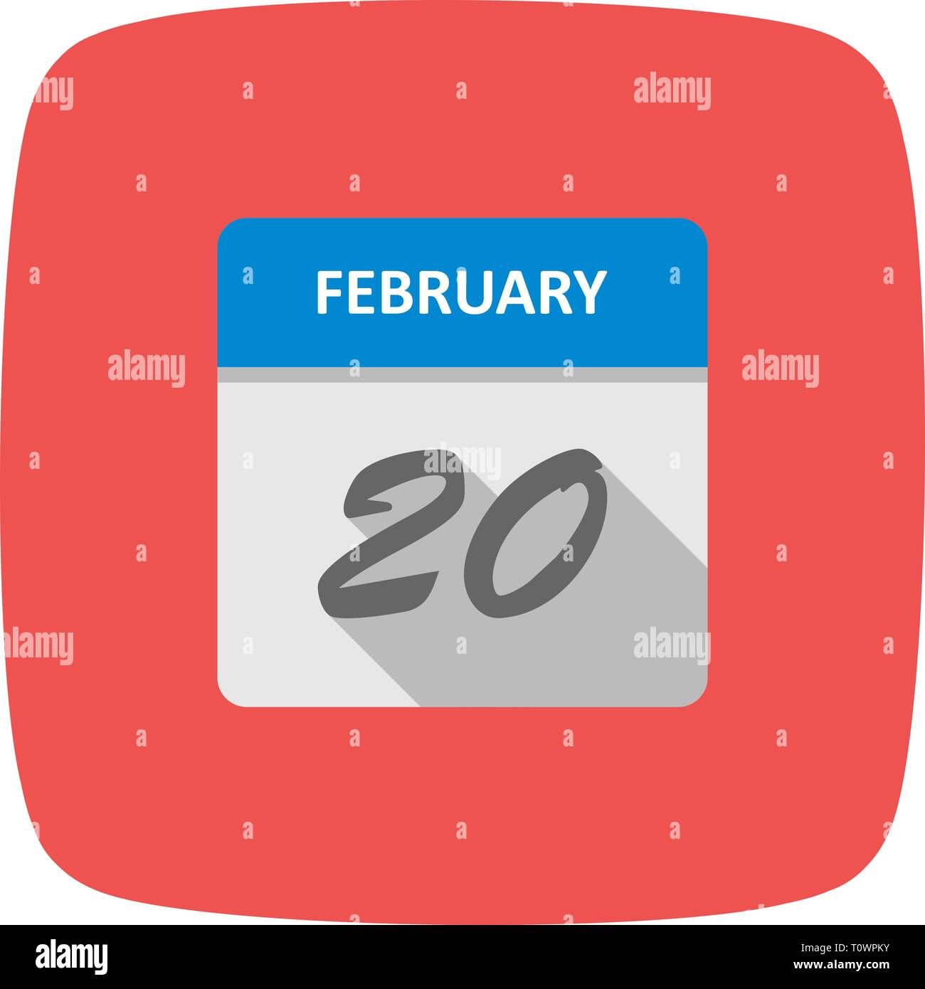 February 20th Date on a Single Day Calendar Stock Photo - Alamy