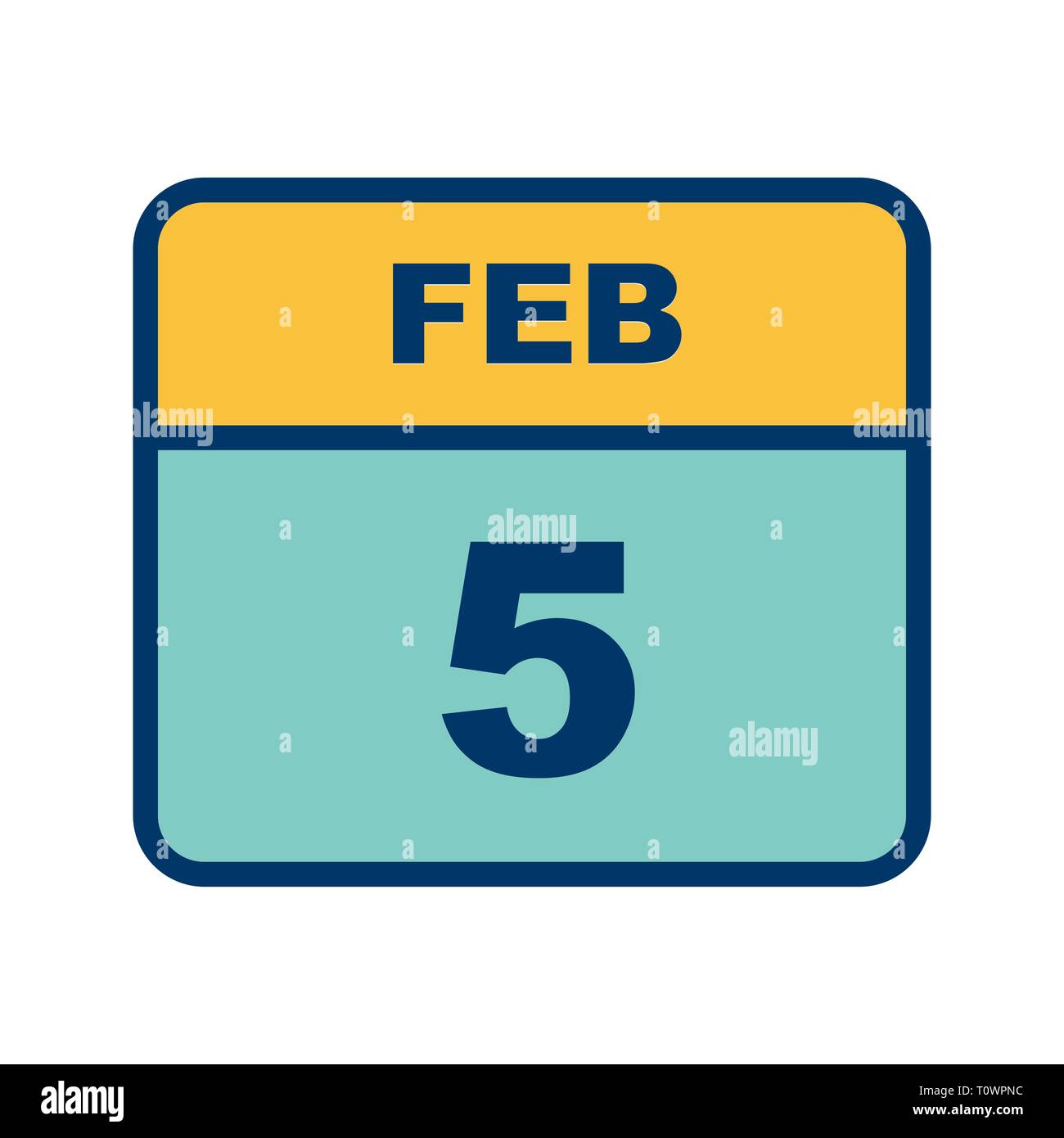February 5th Date on a Single Day Calendar Stock Photo - Alamy