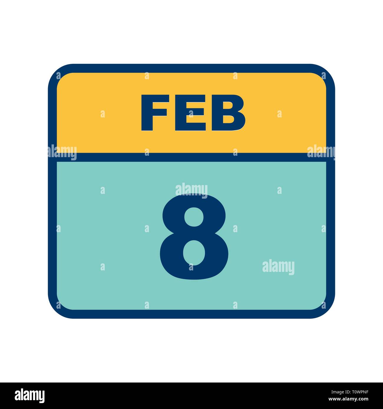 February 8th Date on a Single Day Calendar Stock Photo - Alamy