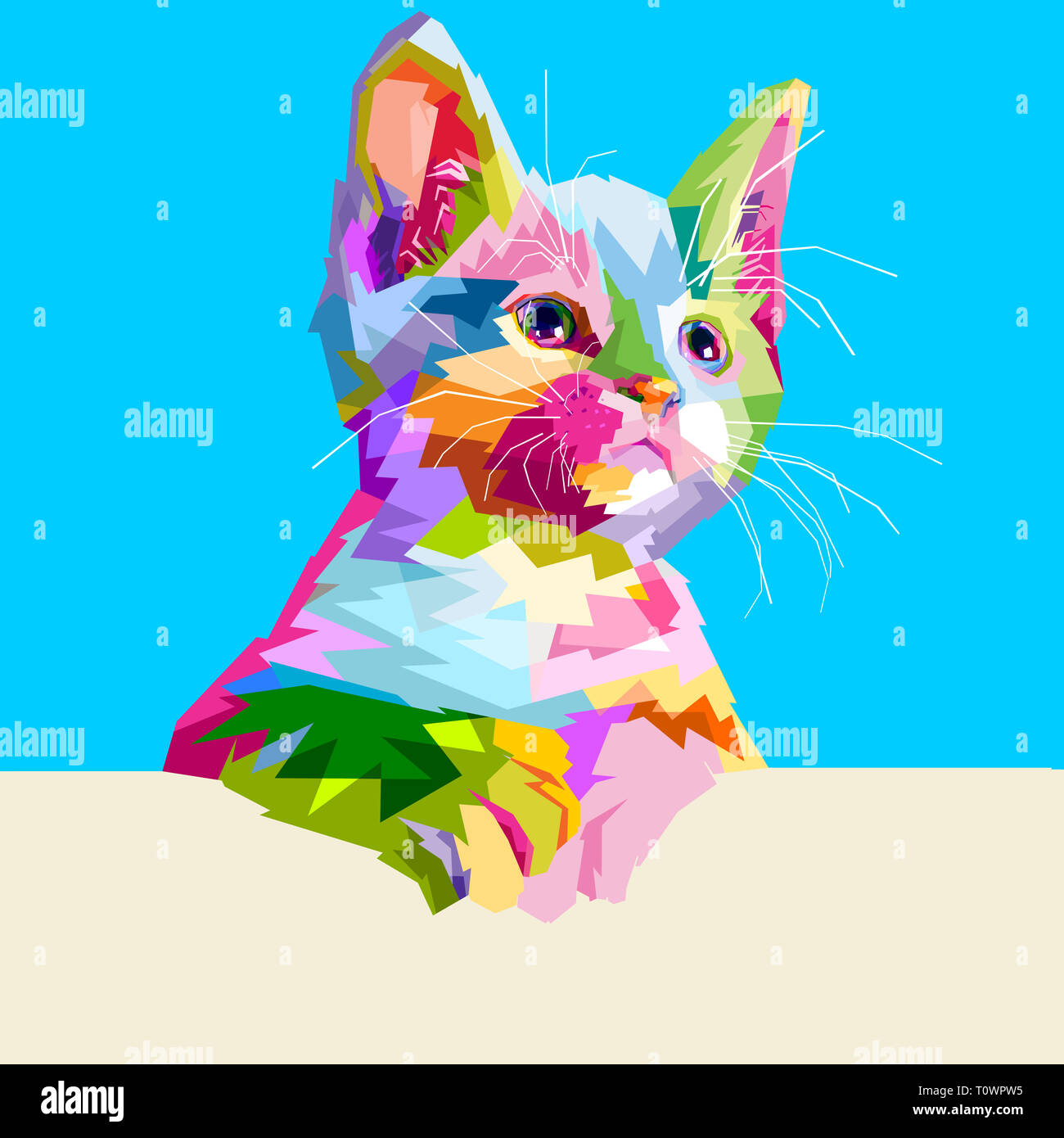 animal cat cute colorful Stock Photo - Alamy