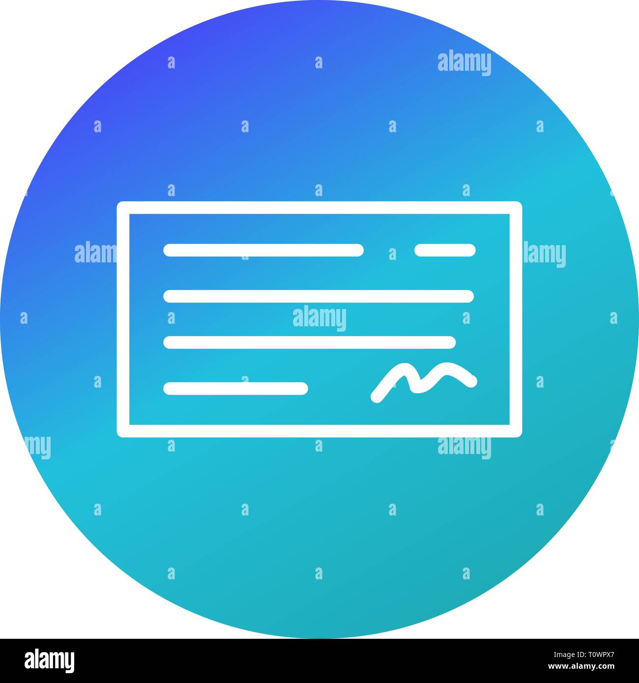 Illustration Cheque Icon Stock Photo - Alamy