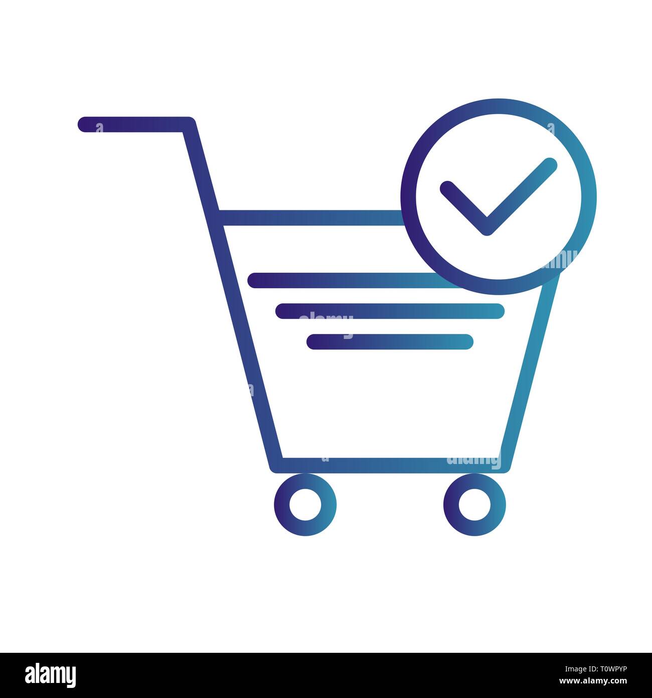 Illustration Verified Cart Items Icon Stock Photo - Alamy