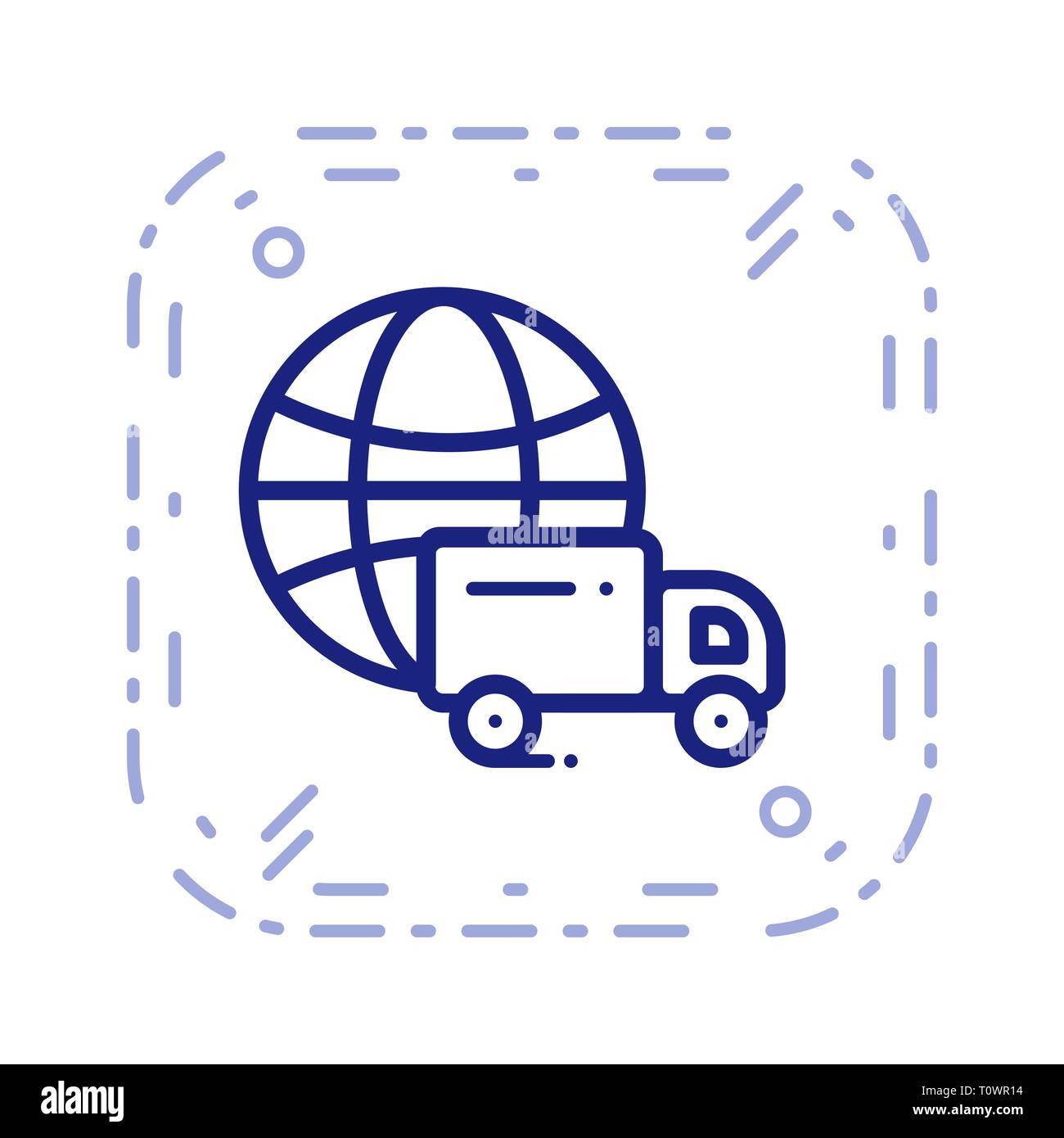 Illustration Global Delivery Icon Stock Photo - Alamy